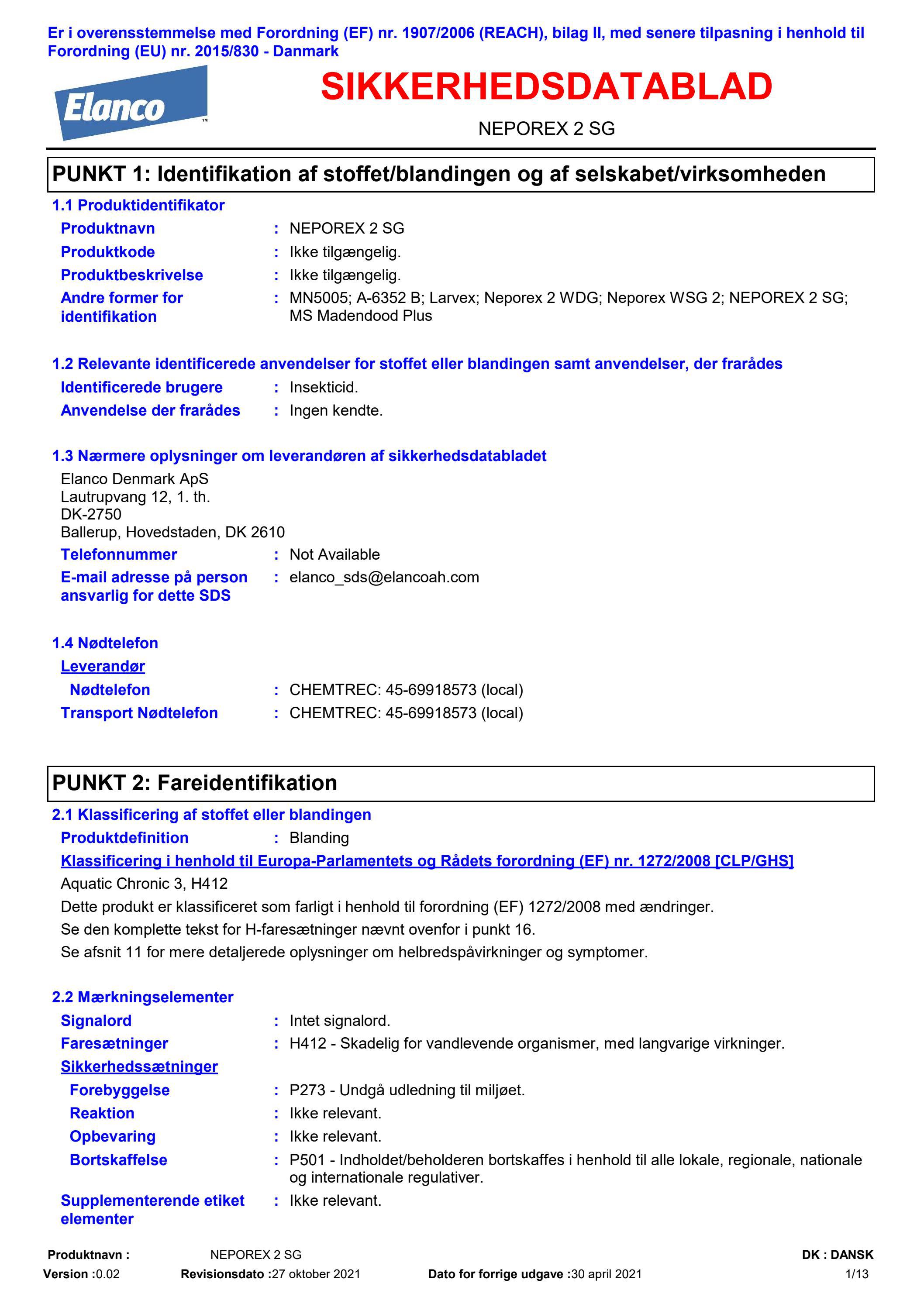 Neporex SDS by Elanco_nordics - Issuu