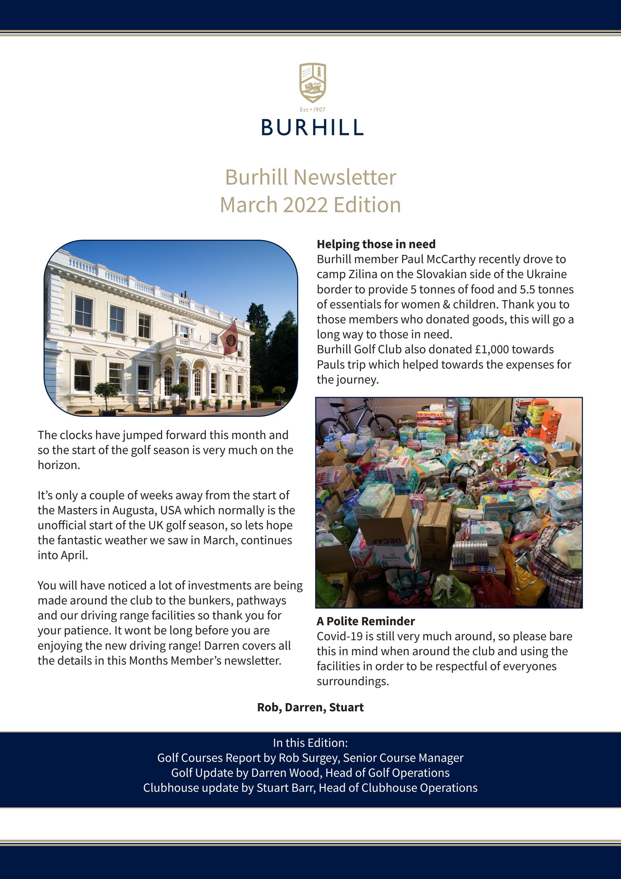 Burhill newsletter march 2 by Burhill Group - Issuu