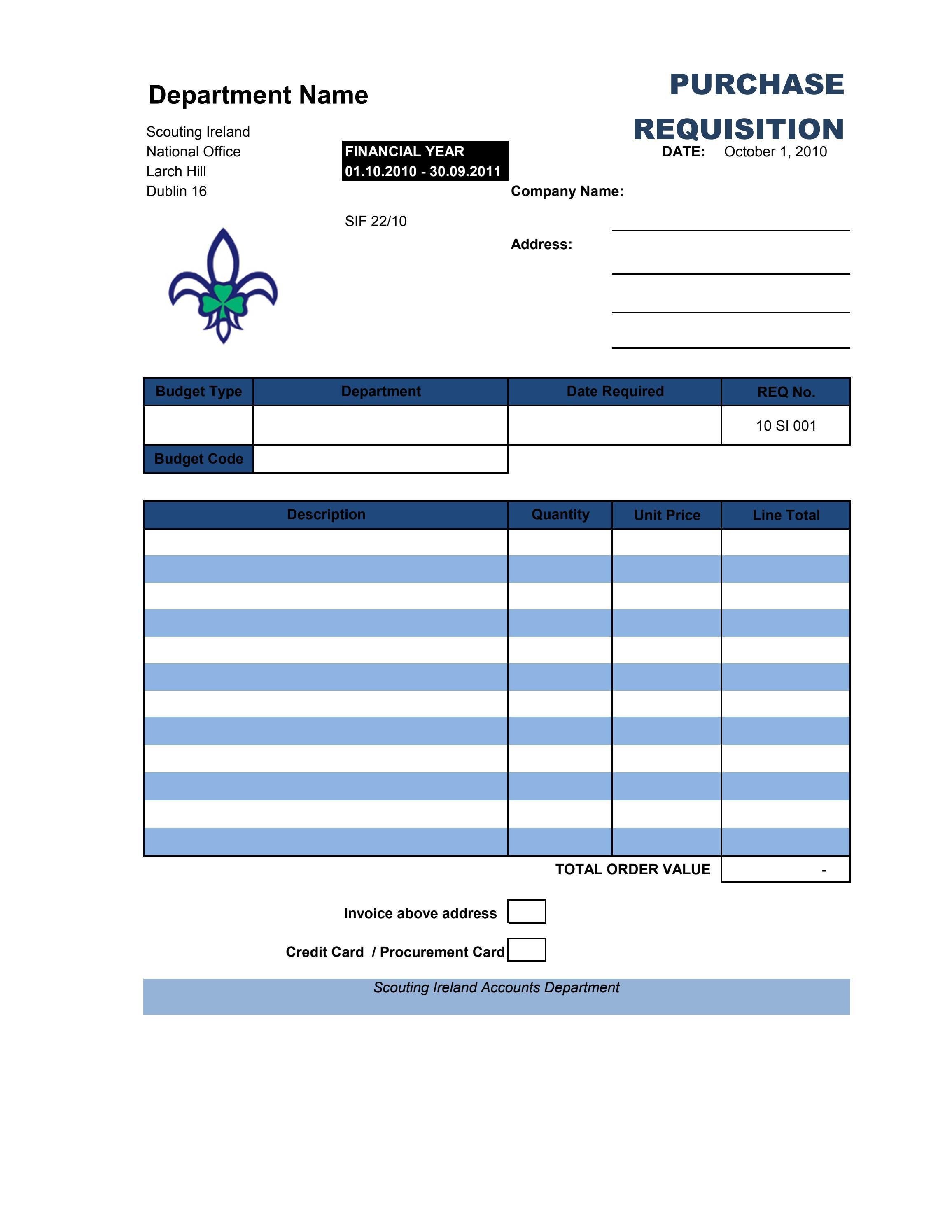 SIF 22-10 - Purchase Requisition Book by Scouting Ireland - Issuu