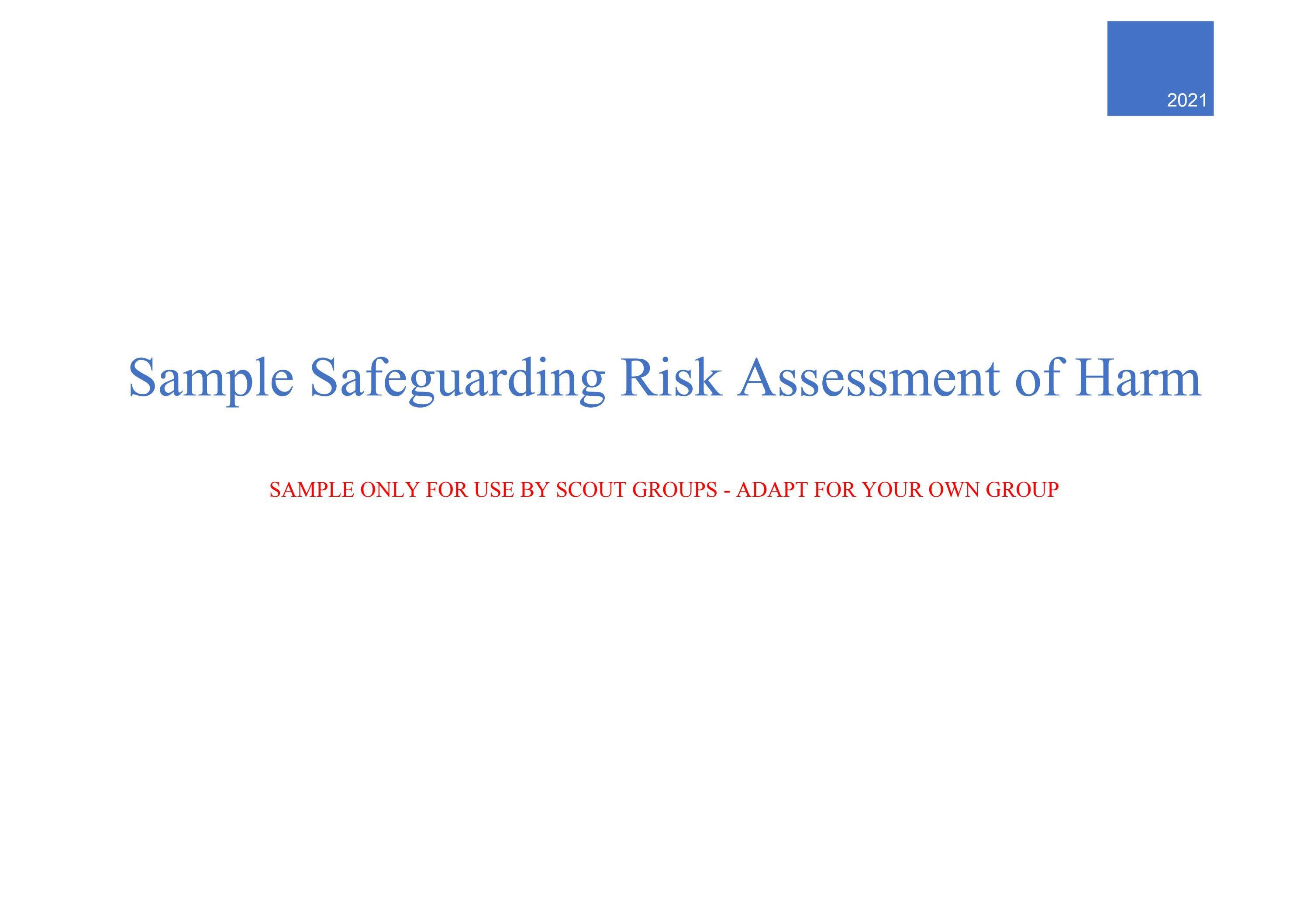 Children First Sample Risk Assessment by Scouting Ireland - Issuu