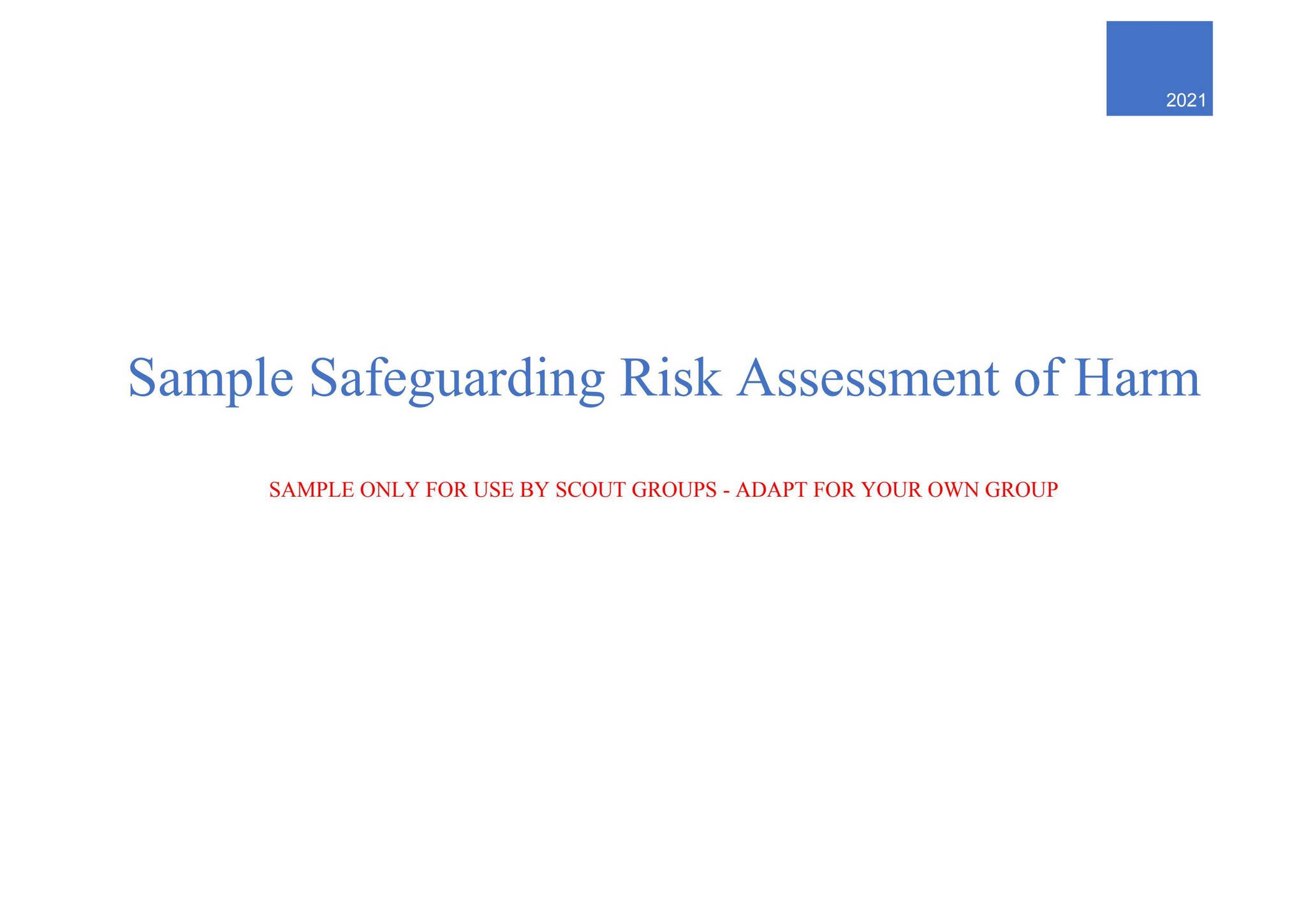 Children First Sample Risk Assessment by Scouting Ireland - Issuu