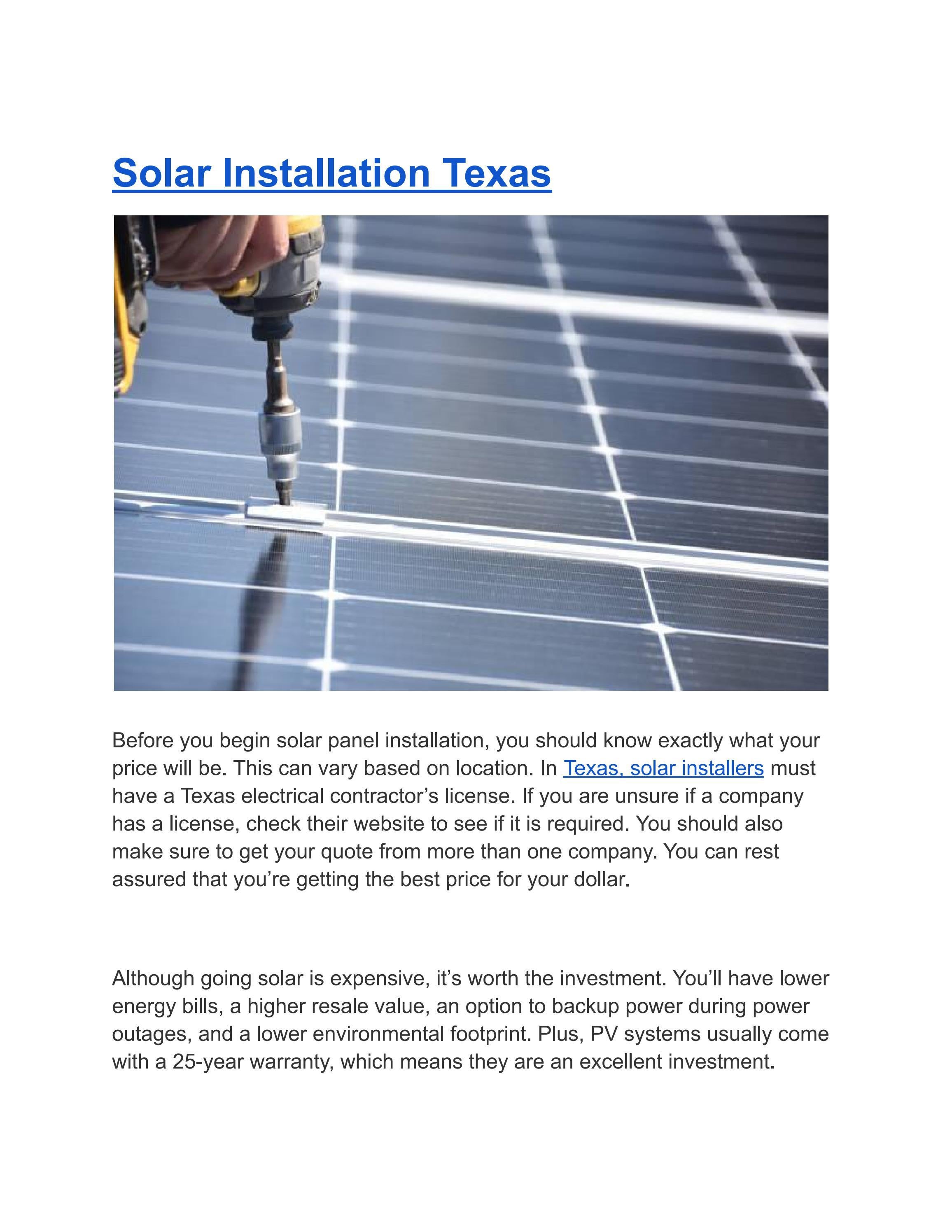 Solar Installation Texas by Fix Hold & Flip - Issuu