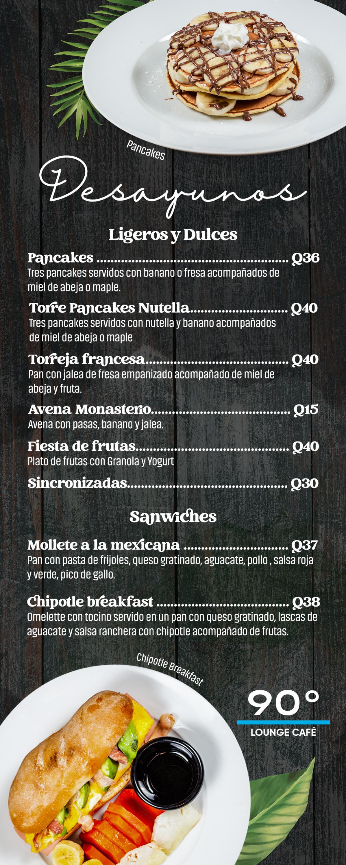 Menú desayunos - 90º Lounge café by Brand Studio GT - Issuu