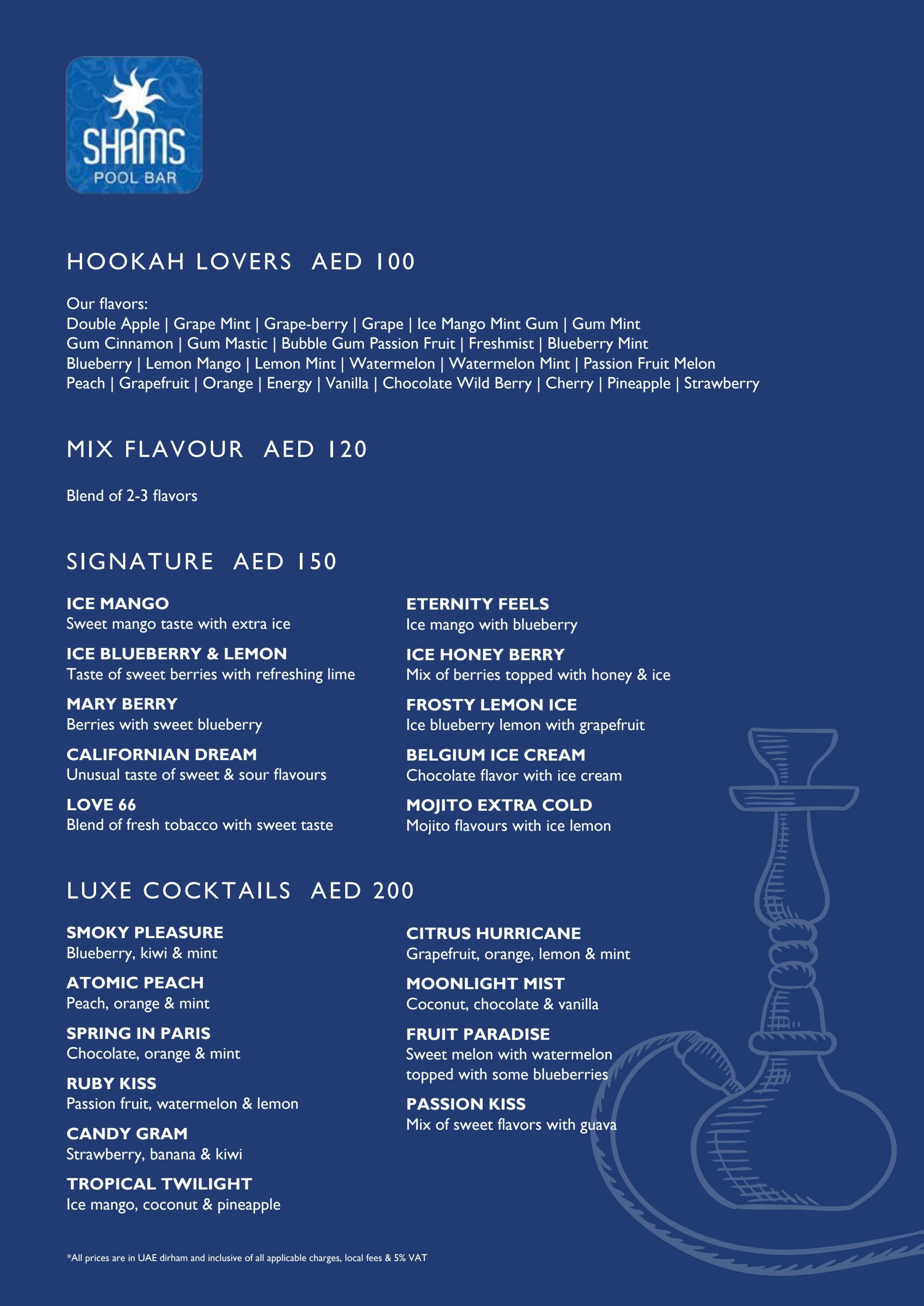 Shams - Shisha Menu by Yas Plaza Hotels - Issuu