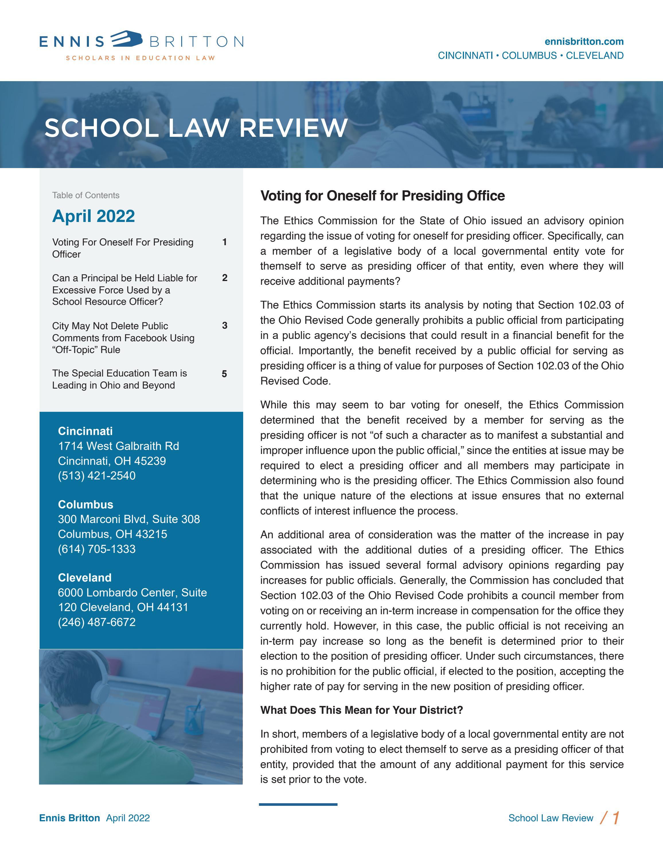 School Law Review - April 2022 by ennisbritton - Issuu