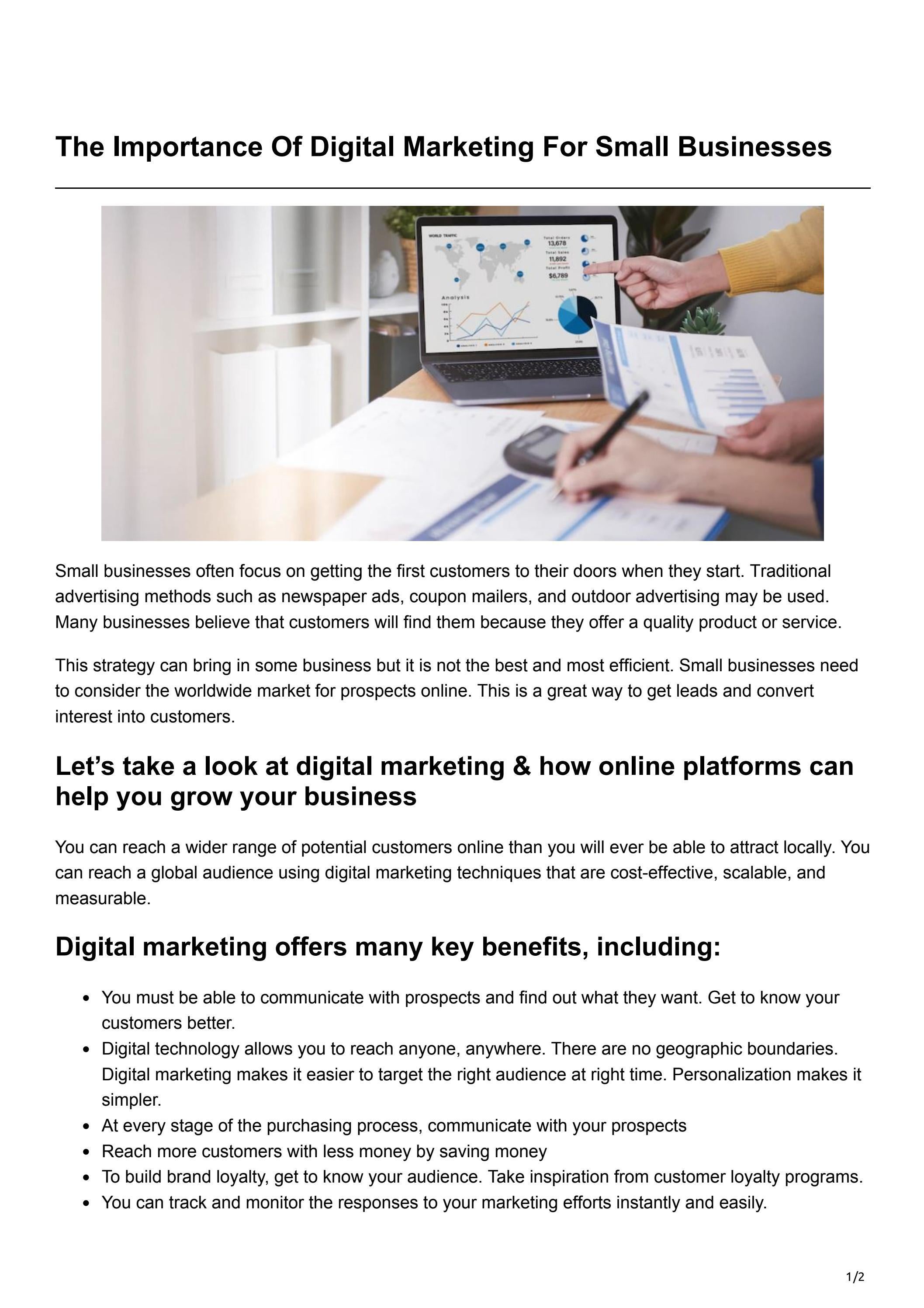 The Importance Of Digital Marketing For Small Businesses by Creative ...