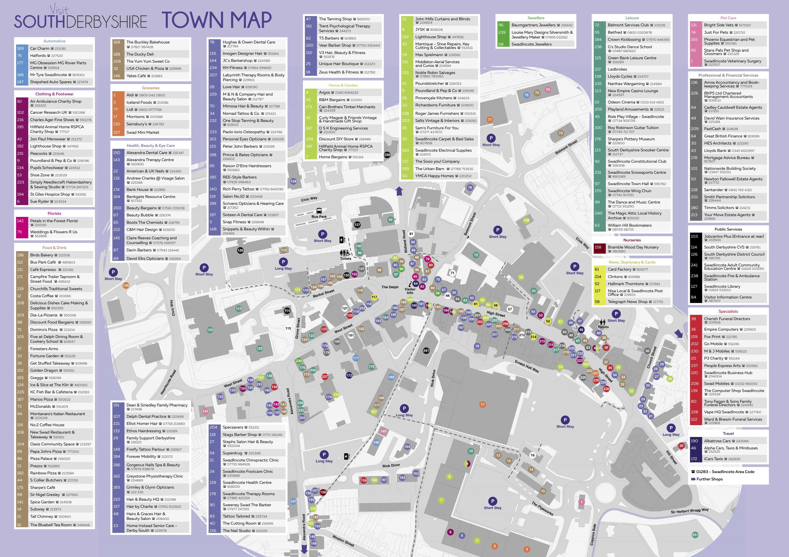 Swadlincote Town Map by South Derbyshire - Issuu