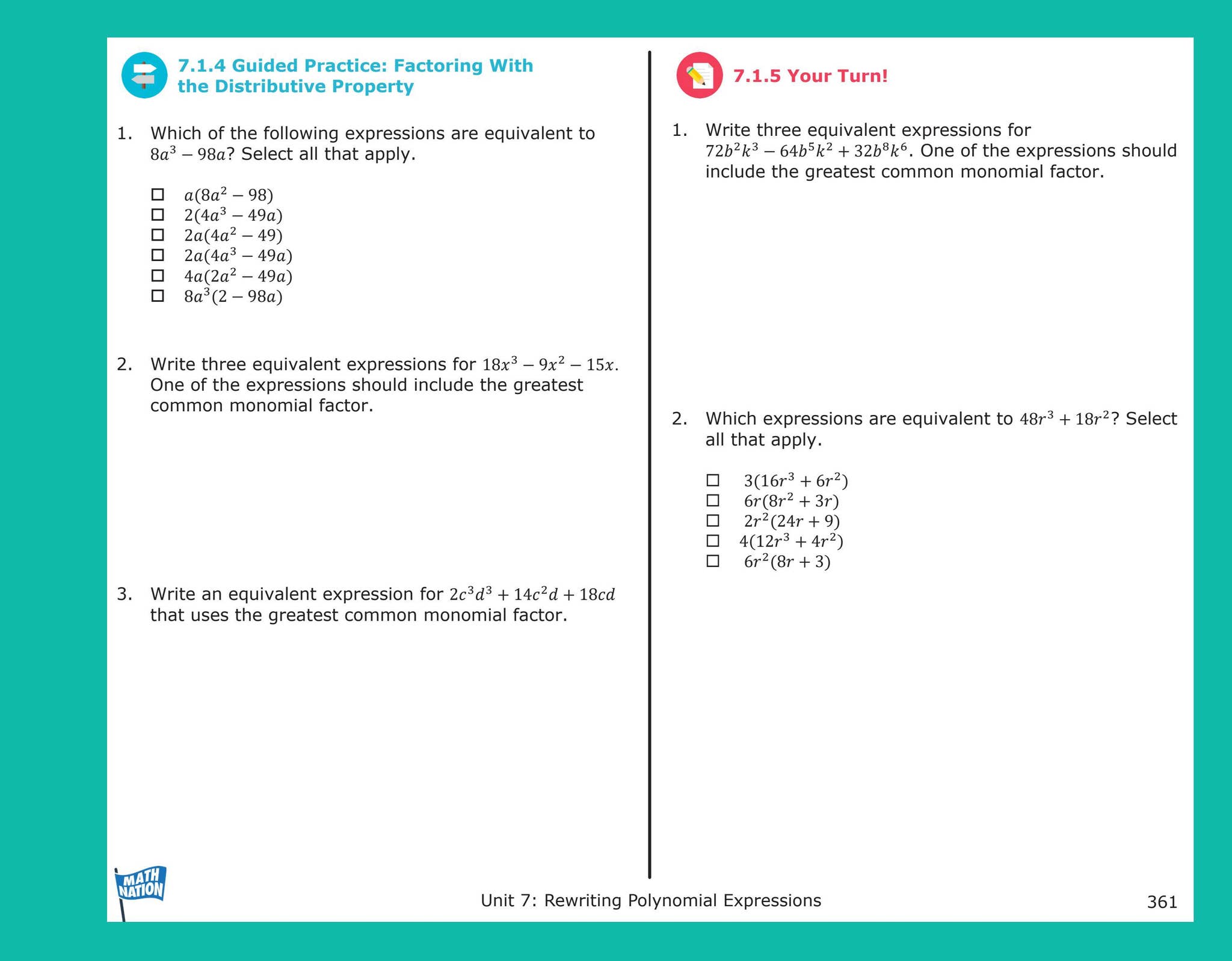 Math Nation - Algebra 1 - Volume 1 of 2 by Mathnation - Issuu