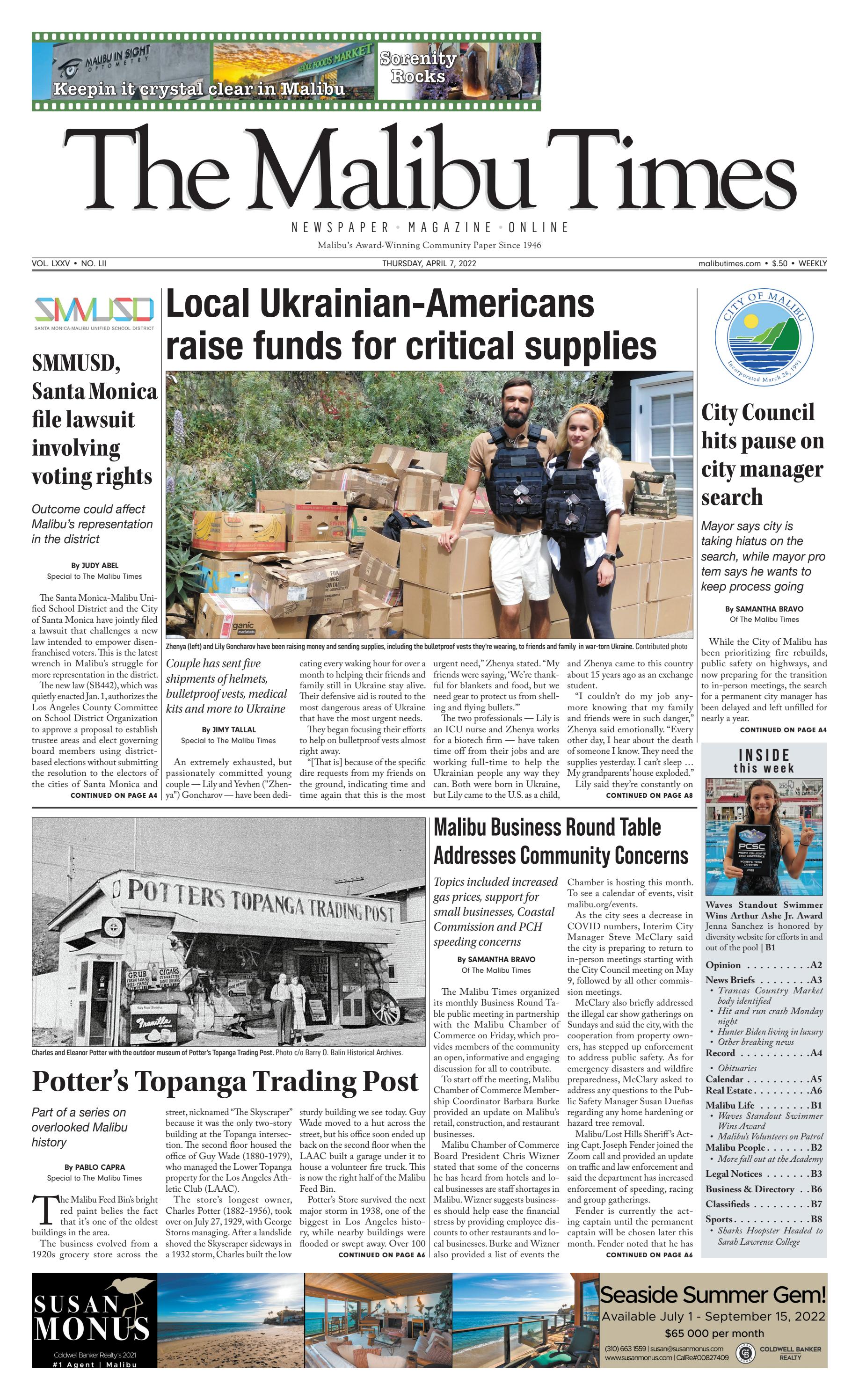 The Malibu Times • April 7, 2022 by 13 Stars Media - Issuu