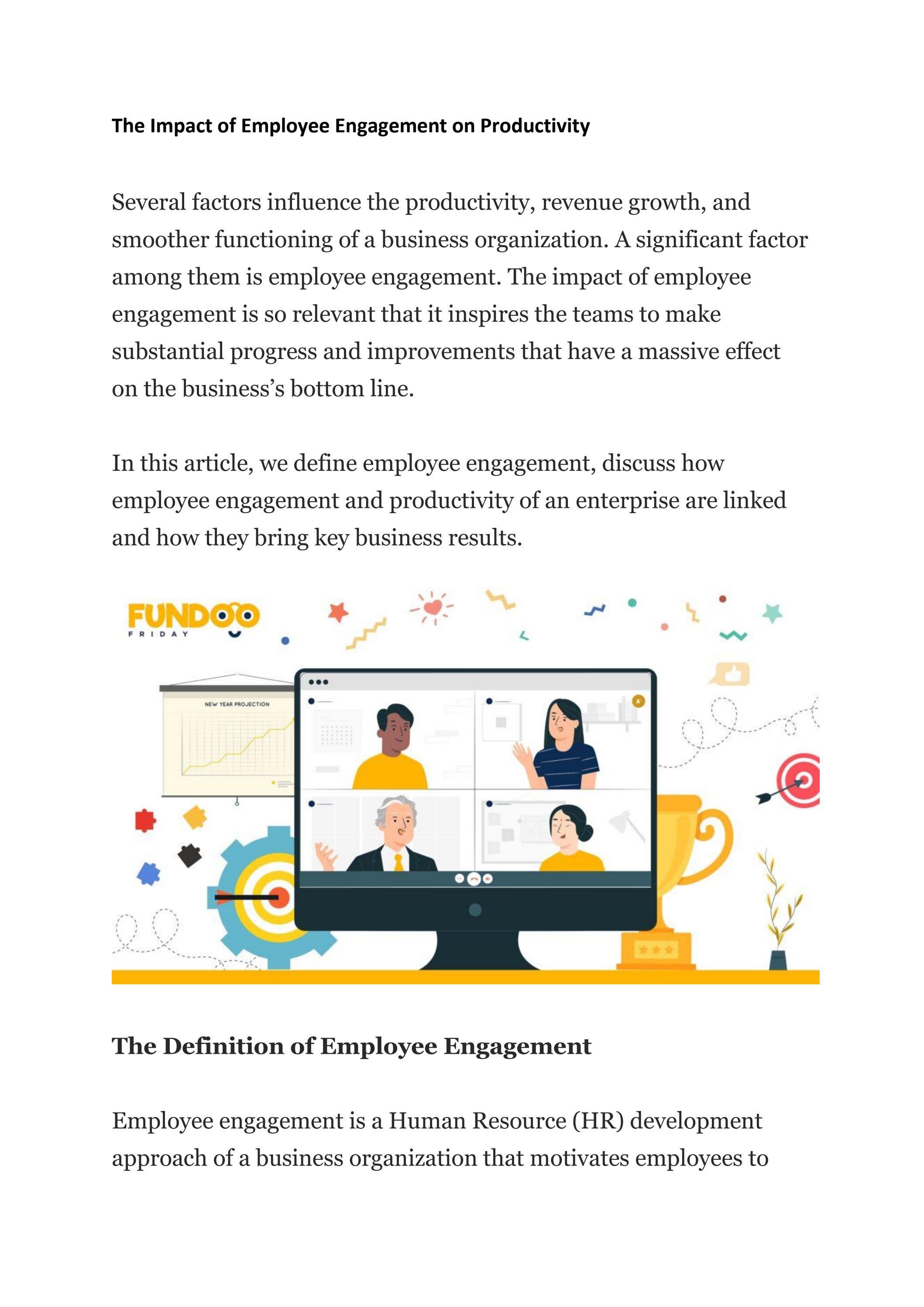 The Impact of Employee Engagement on Productivity by Fundoo Friday - Issuu