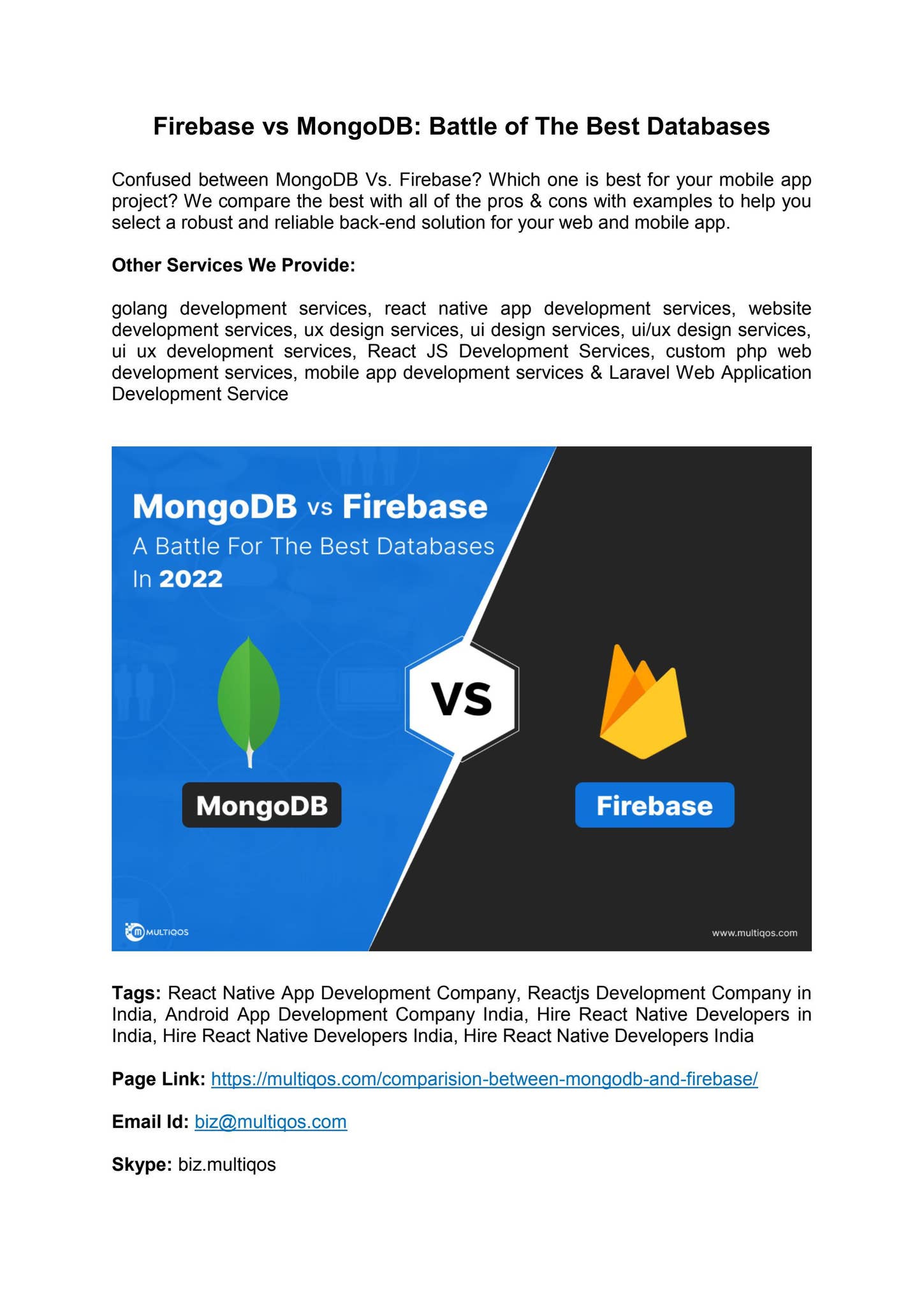 Firebase Vs MongoDB: Which One Is the Best Database in 2022? by ...