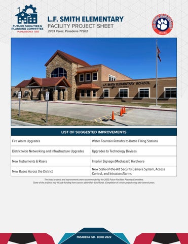 Bond 2022 Campus Facility Projects by Pasadena ISD - Issuu