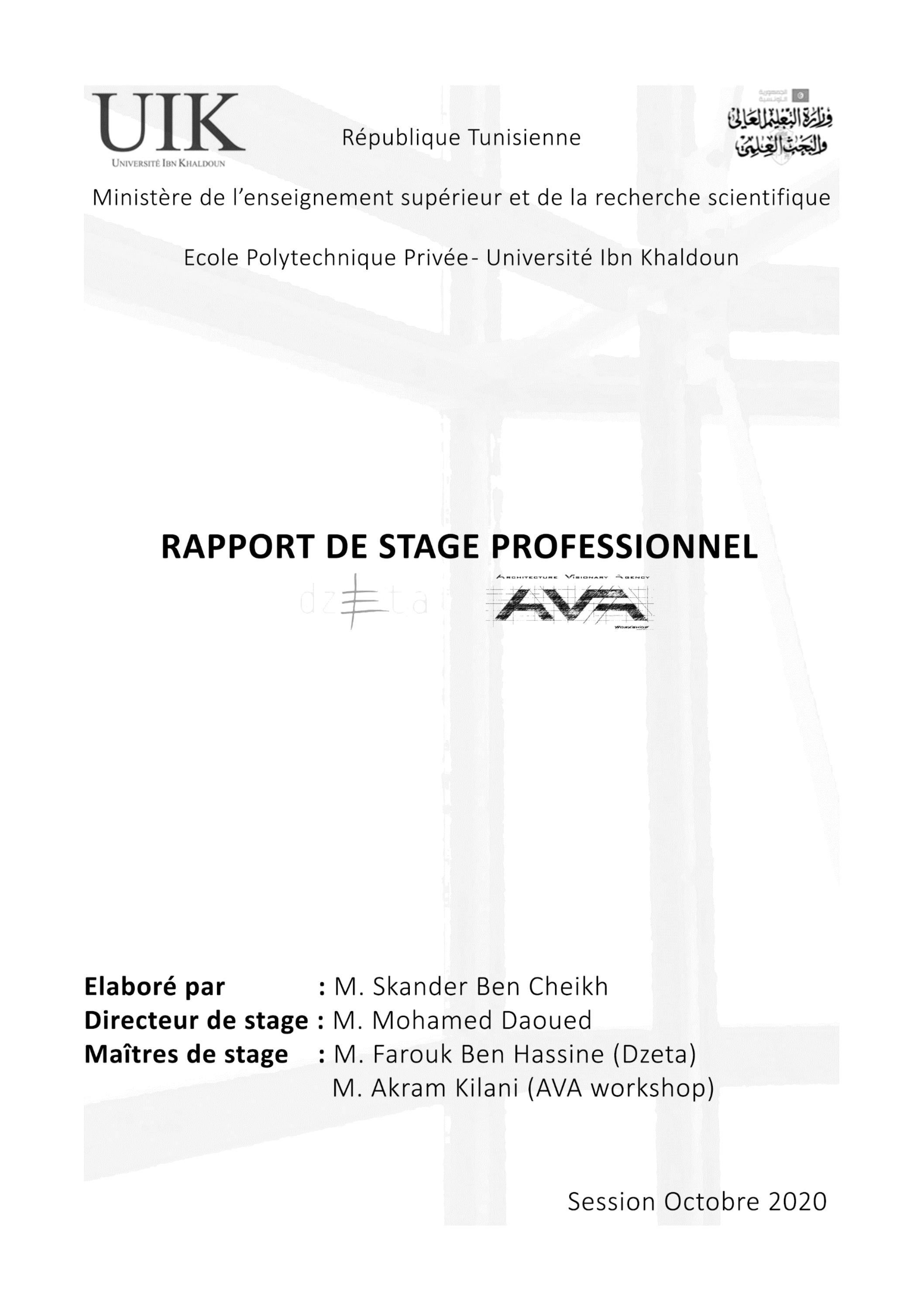 Rapport de stage professionnel by Skander B.C. - Issuu