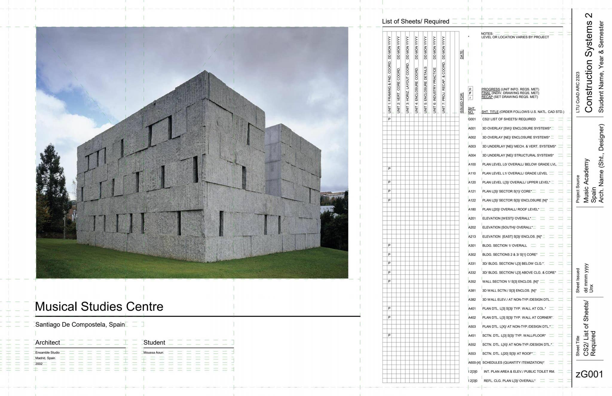 Construction Document Set - Musical Studies Centre / ENSAMBLE STUDIO ...