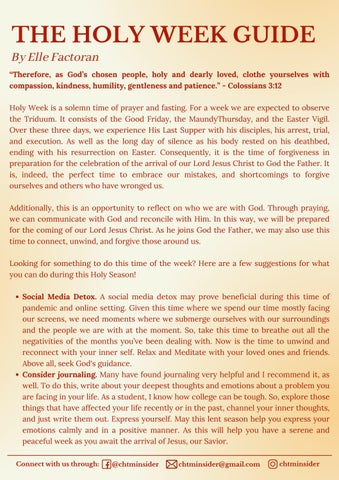 Feature: The Holy Week Guide by CHTMInsider - Issuu