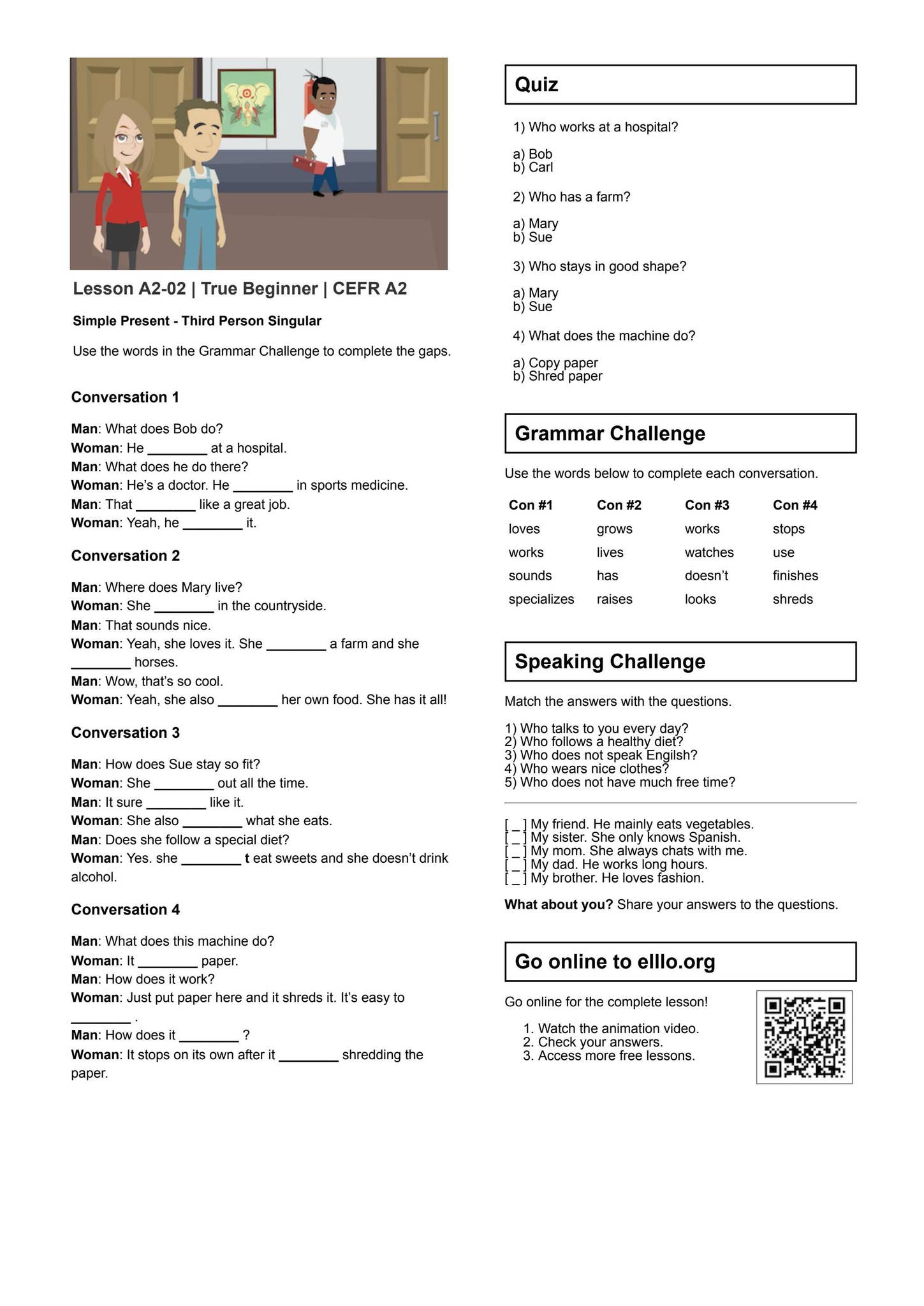 A2 Grammar Conversations Book by English Language Listening Lab Online ...