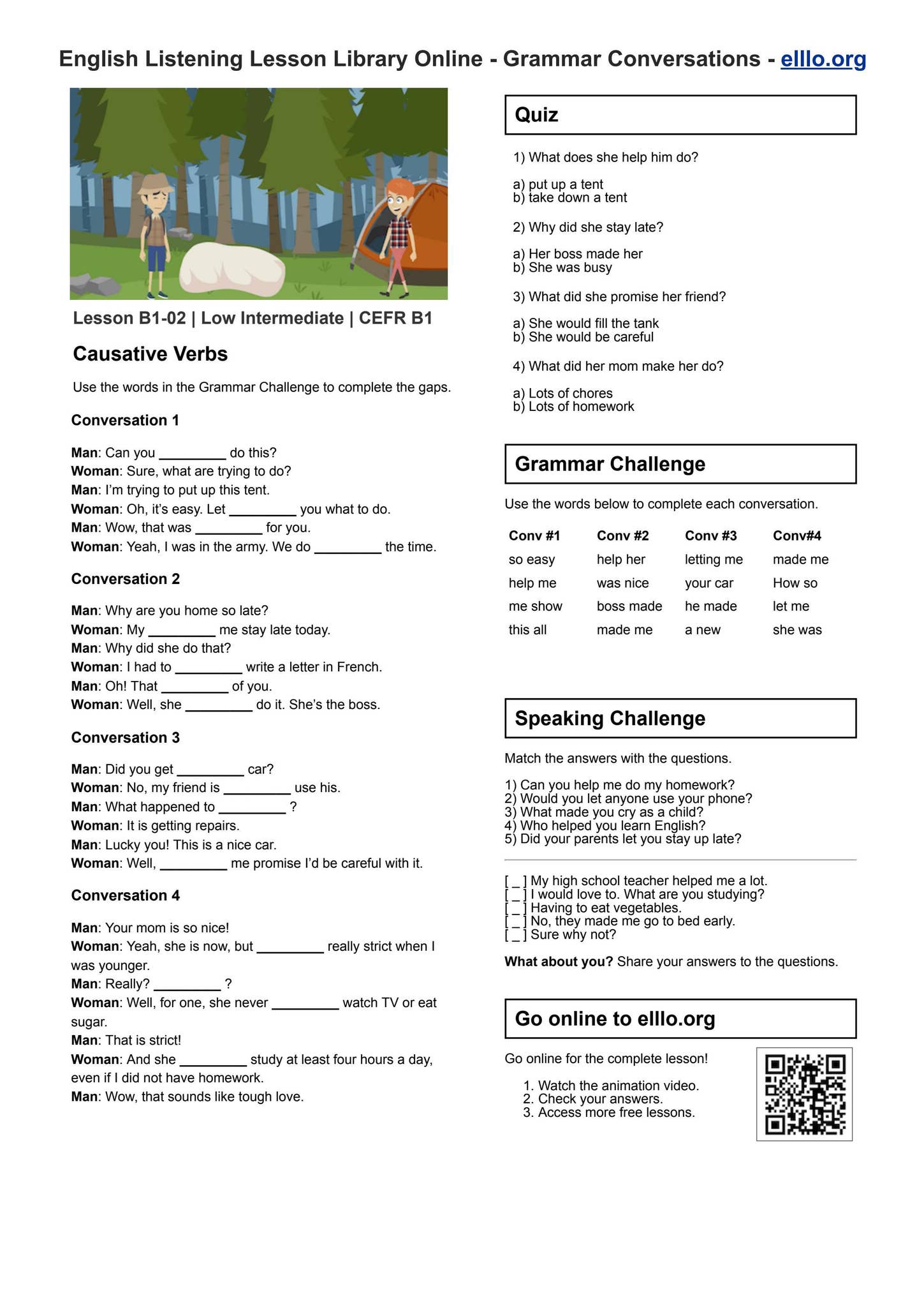 B1 Grammar Conversations Book by English Language Listening Lab Online ...