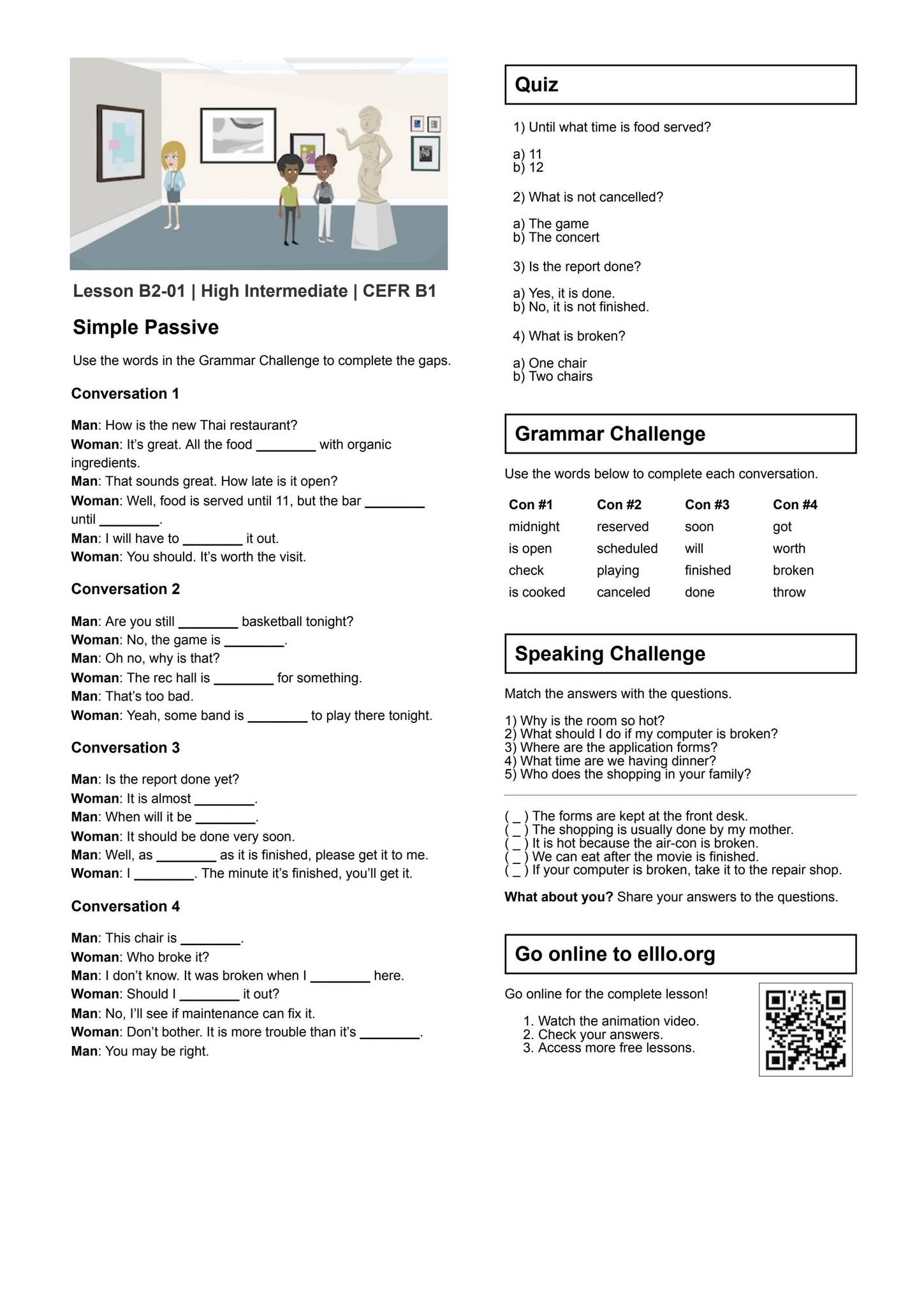 B2 Grammar Conversations Book by English Language Listening Lab Online ...