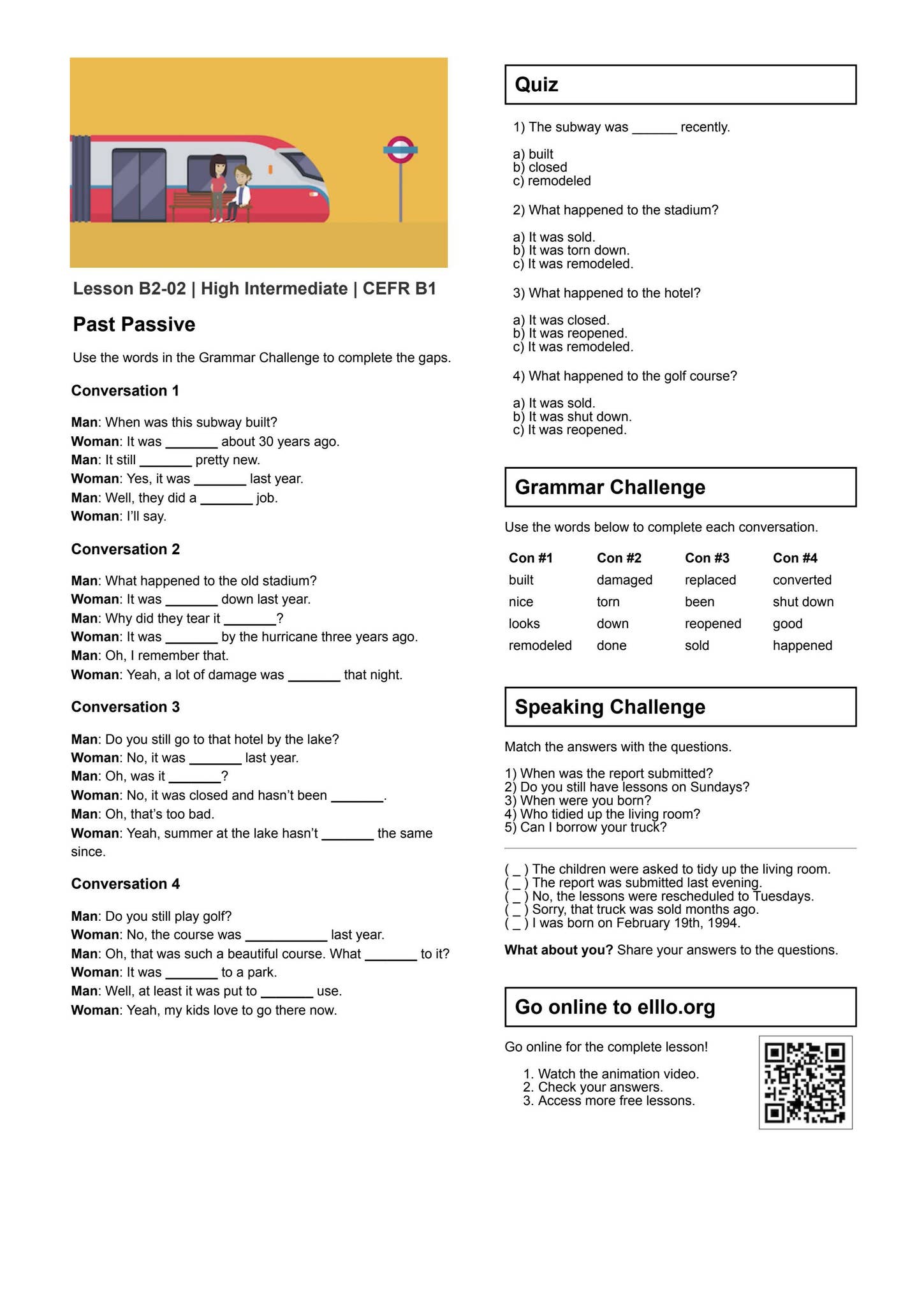 B2 Grammar Conversations Book by English Language Listening Lab Online ...