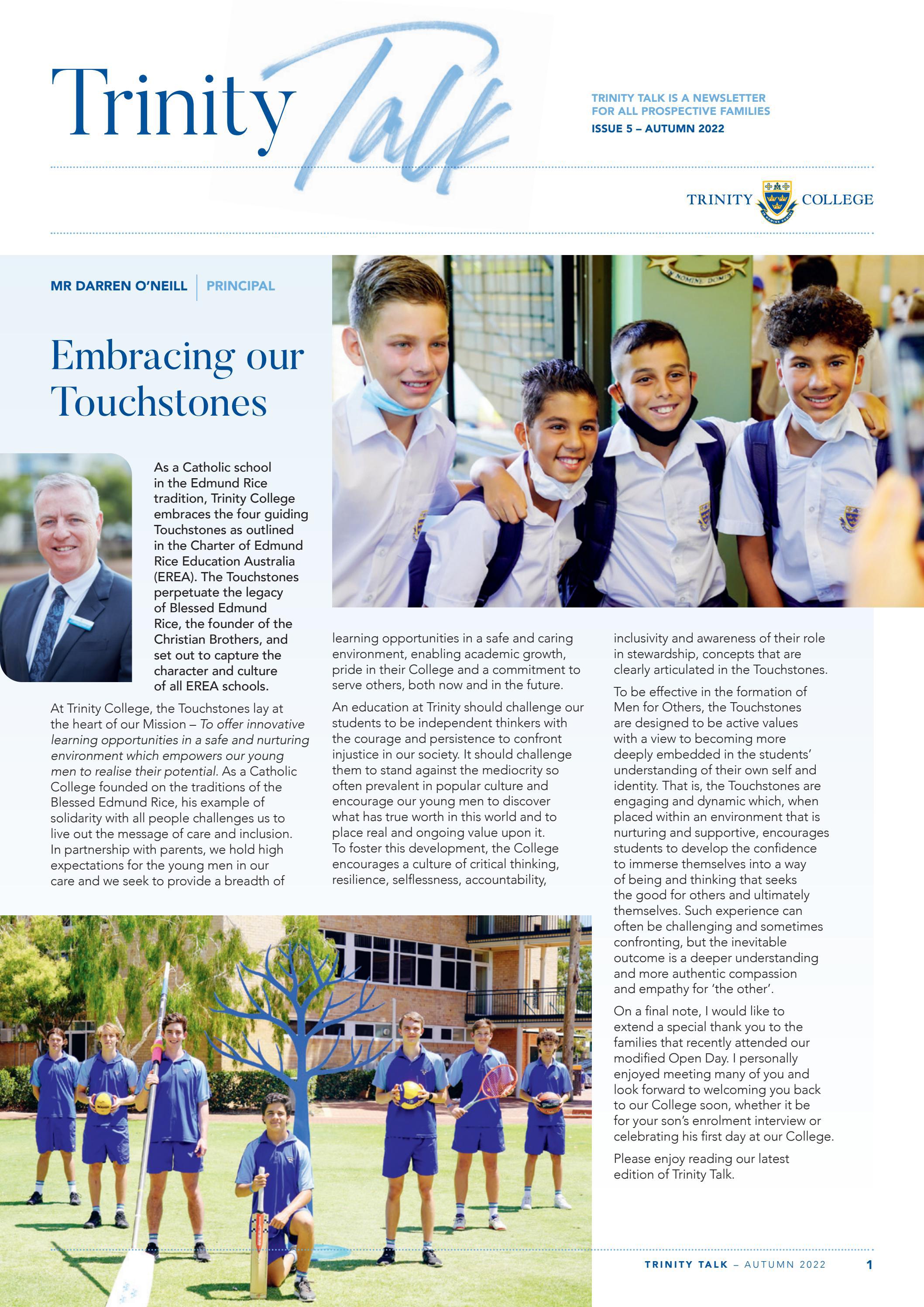 Trinity Talk - Issue #5 Autumn 2022 by Trinity College, Perth - Issuu