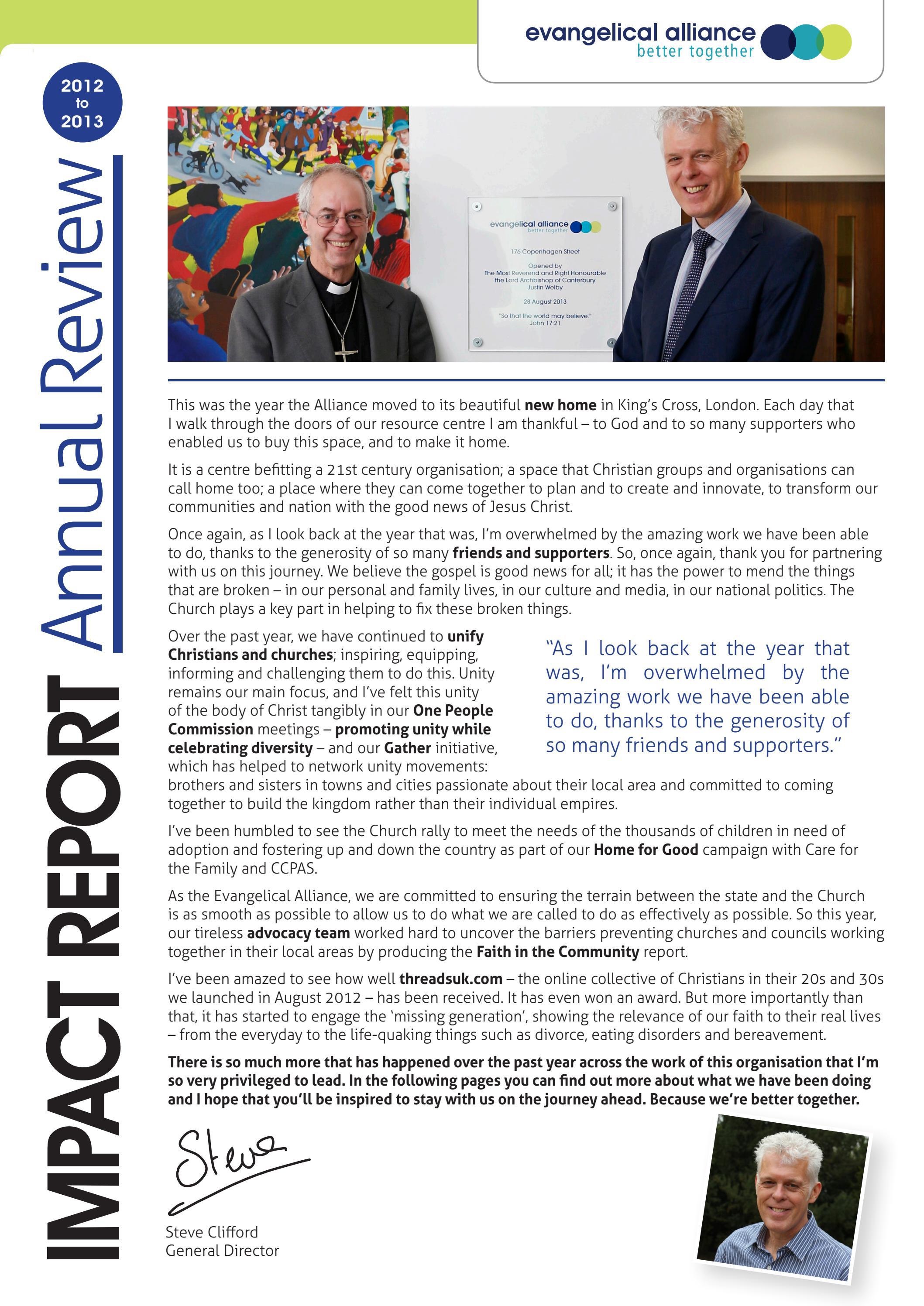 Impact report 2012-2013 by Evangelical Alliance - Issuu