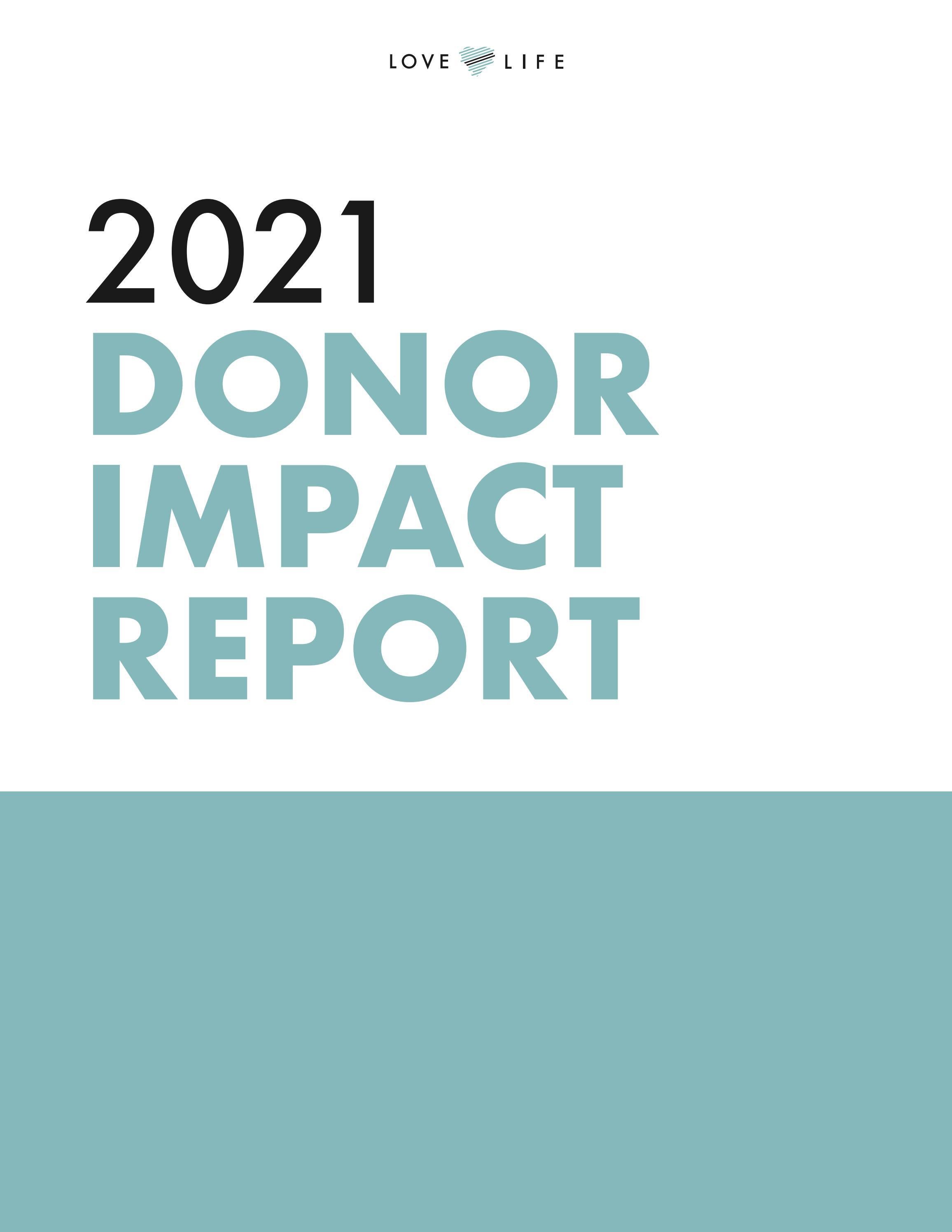 2021 Donor Impact Report by lovelifeusa - Issuu