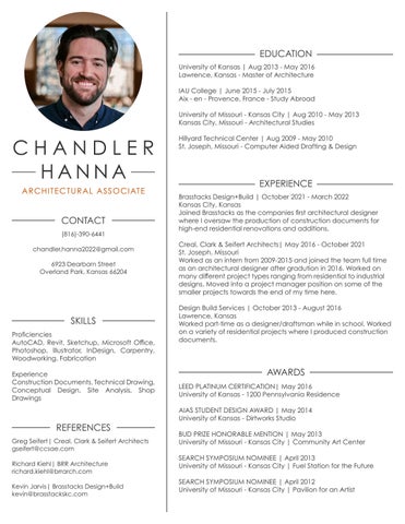 Chandler Hanna - Resume 2022 by Chandler Hanna - Issuu