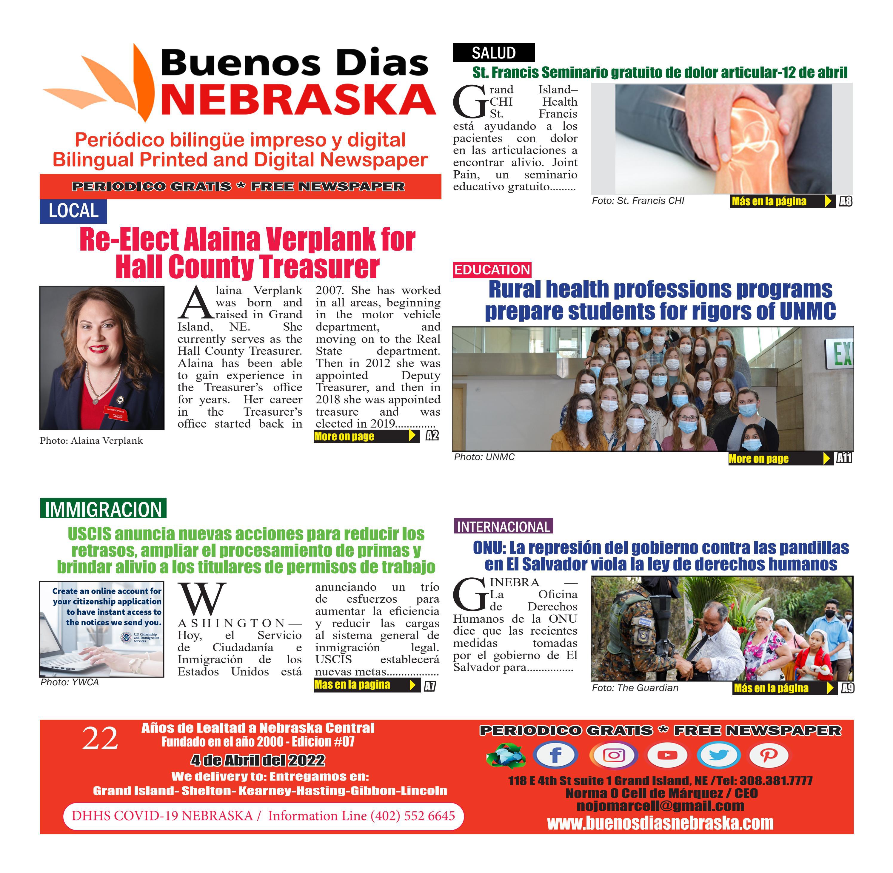 Buenos Dias Nebraska Periódico Bilingüe en Español e Ingles by Buenos ...