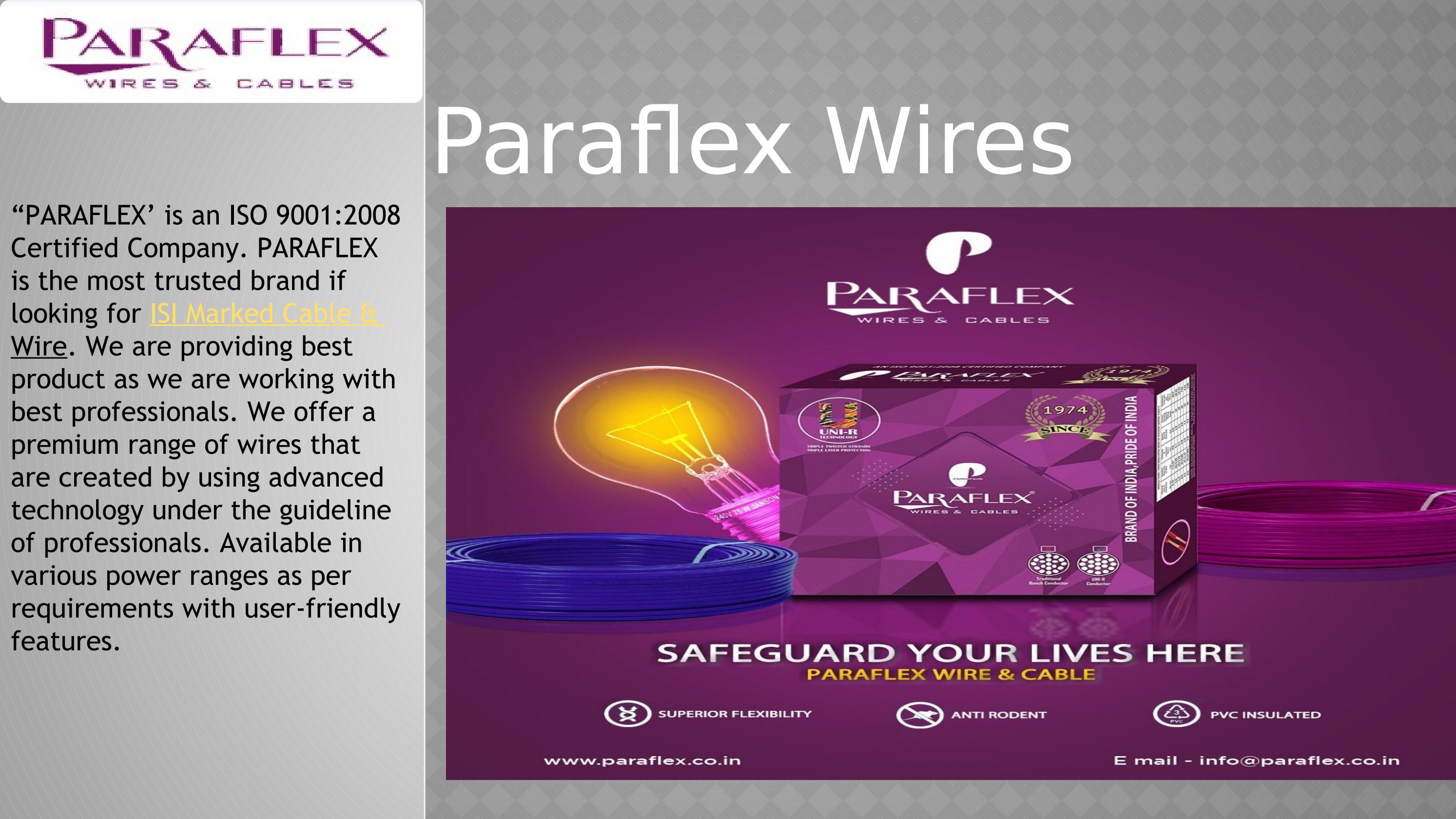 ISI Marked Cable & Wire by Paraflex Wires - Issuu