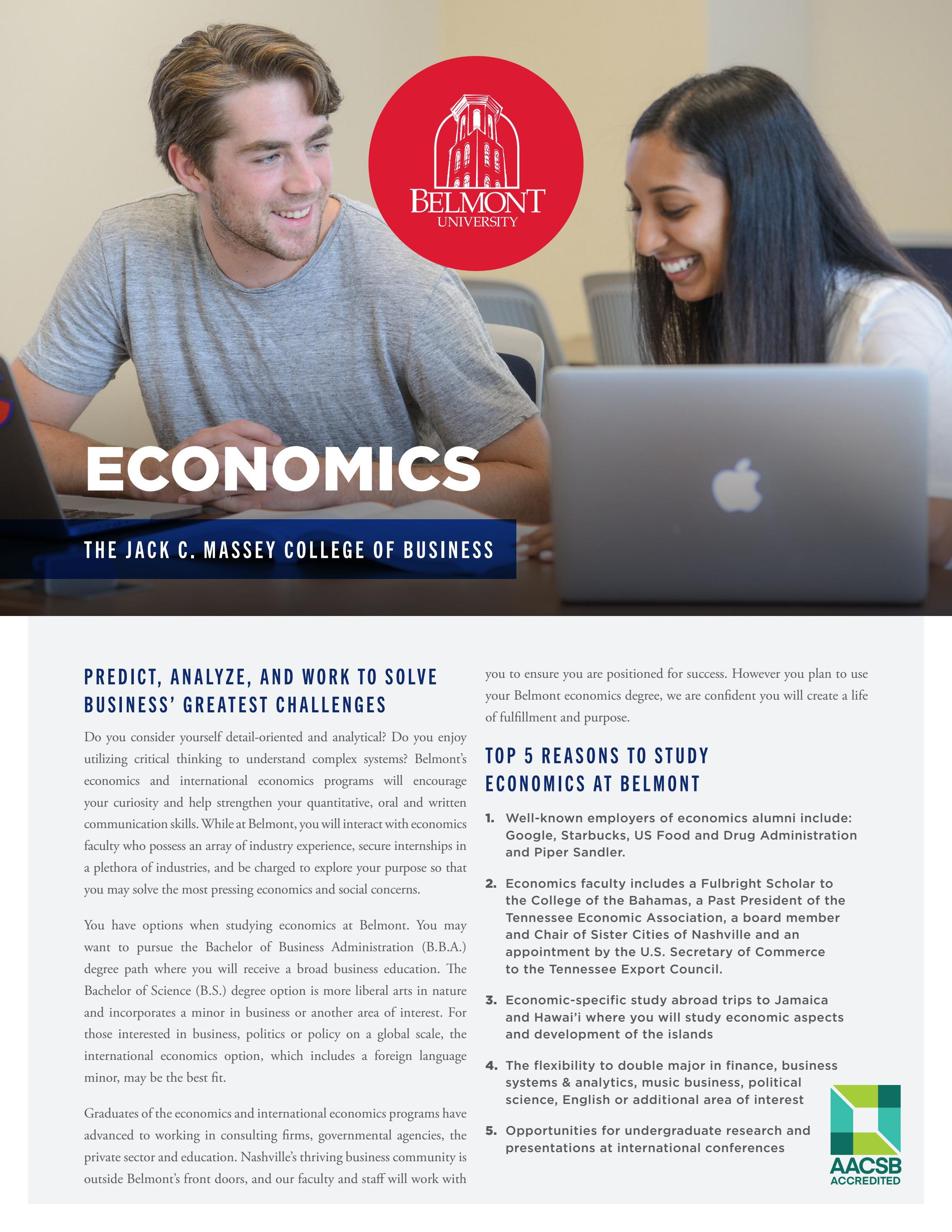 Economics Program Flyer by Belmont University - Issuu