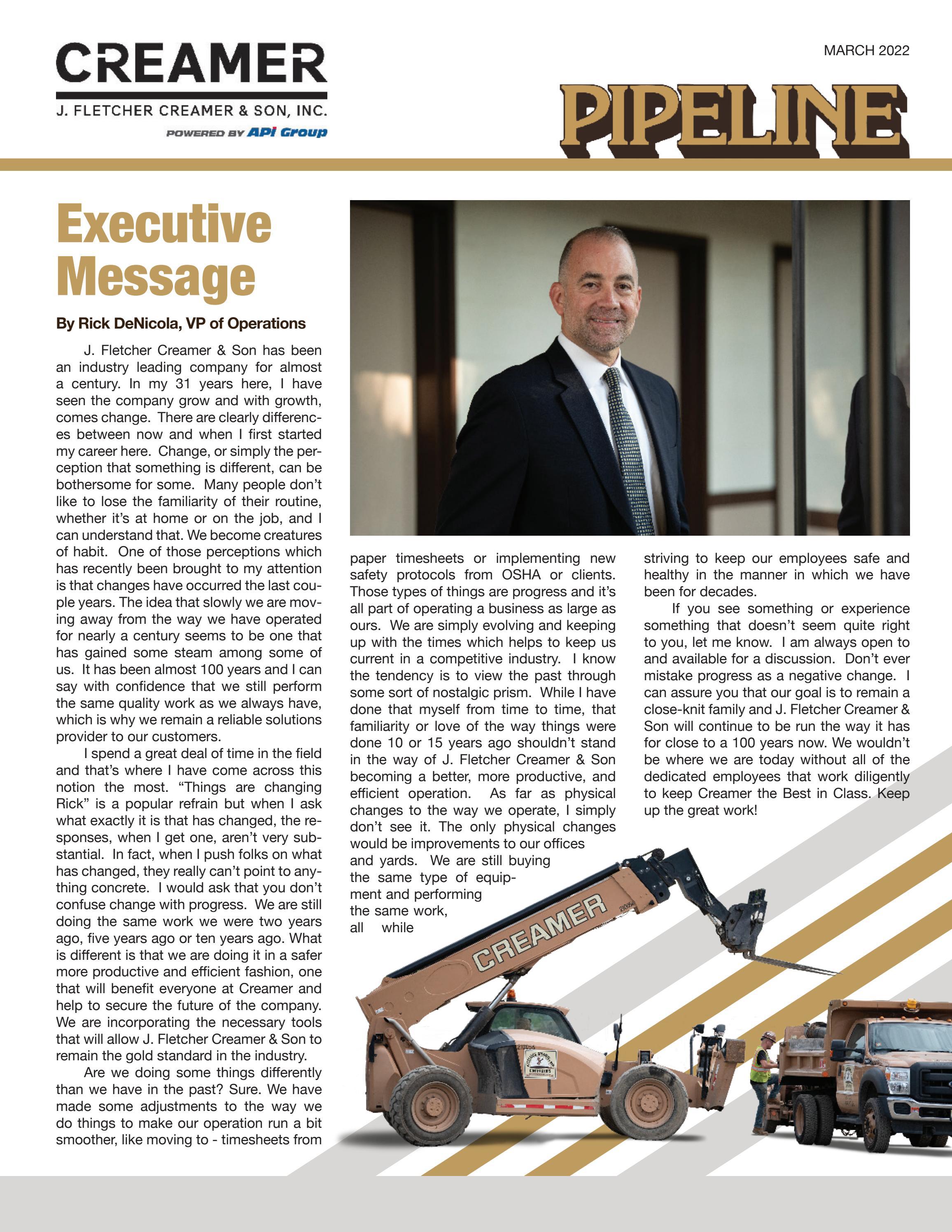 The Pipeline - March 2022 by J. Fletcher Creamer & Son, Inc. - Issuu