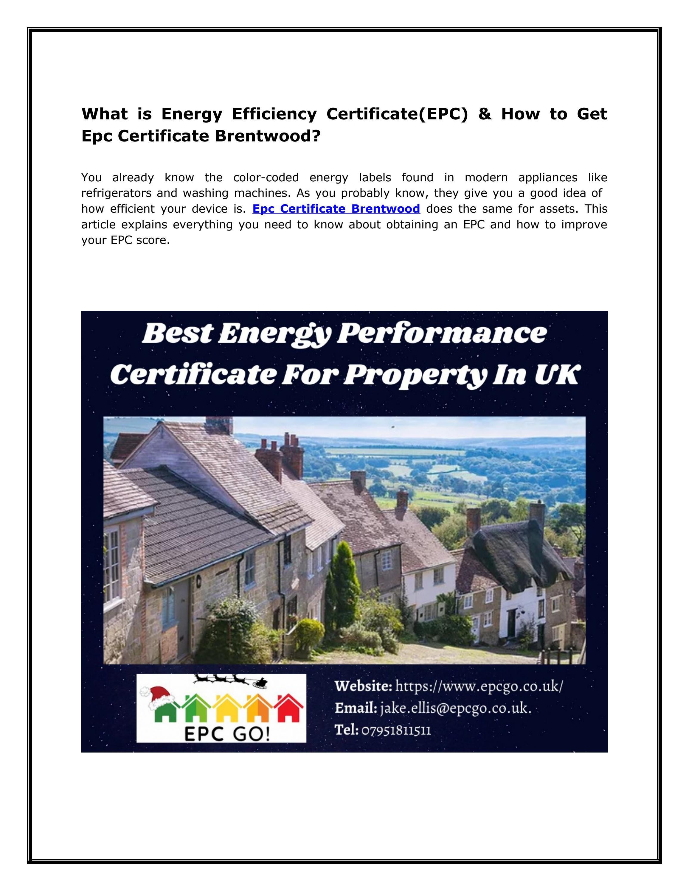 What is Energy Efficiency Certificate(EPC) & How to Get Epc Certificate ...