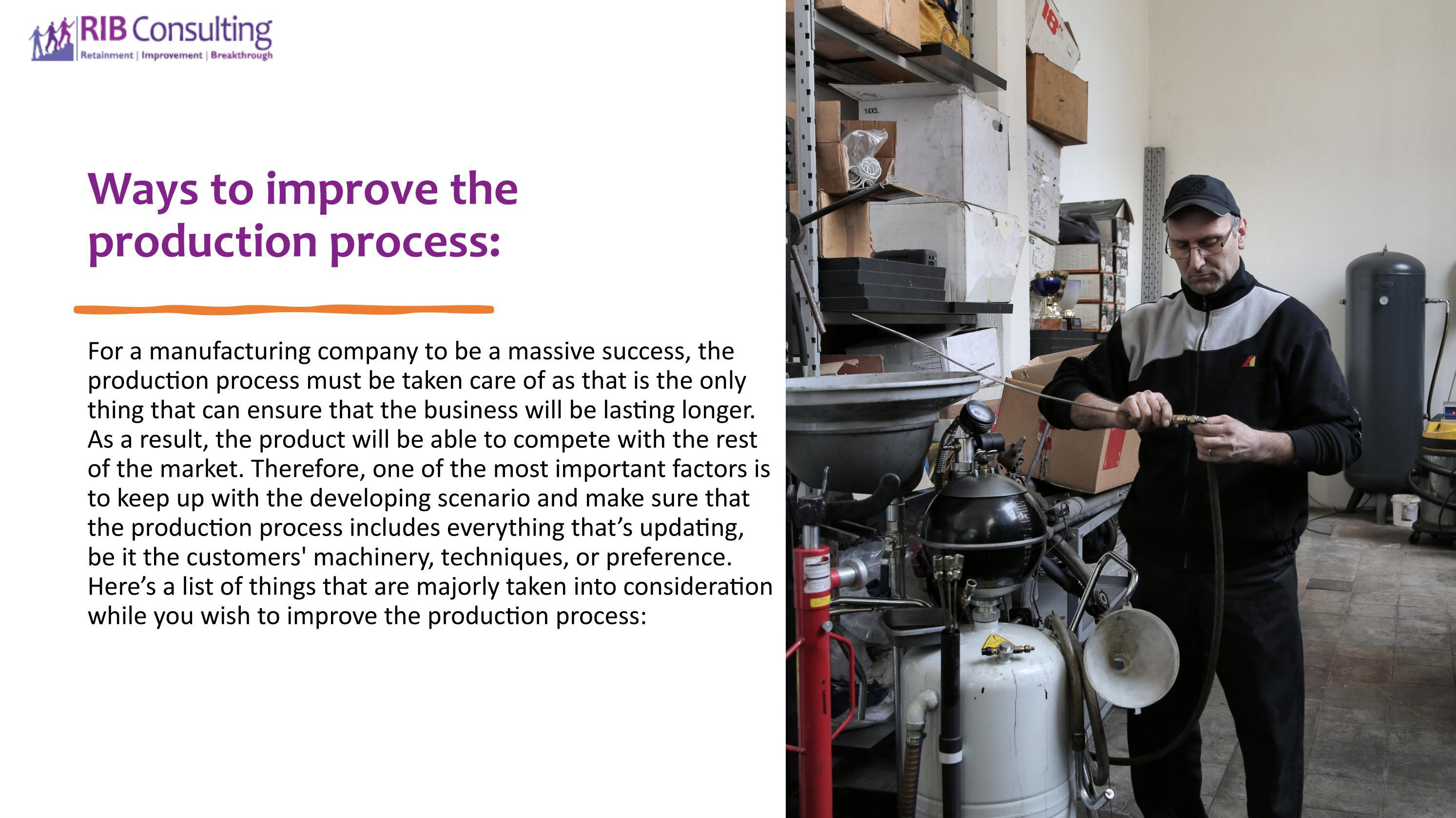 Ways to improve the production process by Ribcon - Issuu