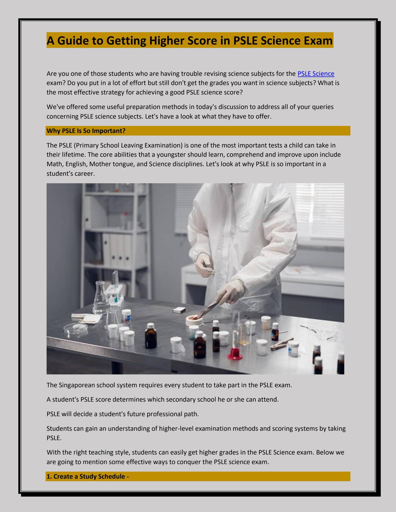 A Guide to Getting Higher Score in PSLE Science Exam by Global edu - Issuu