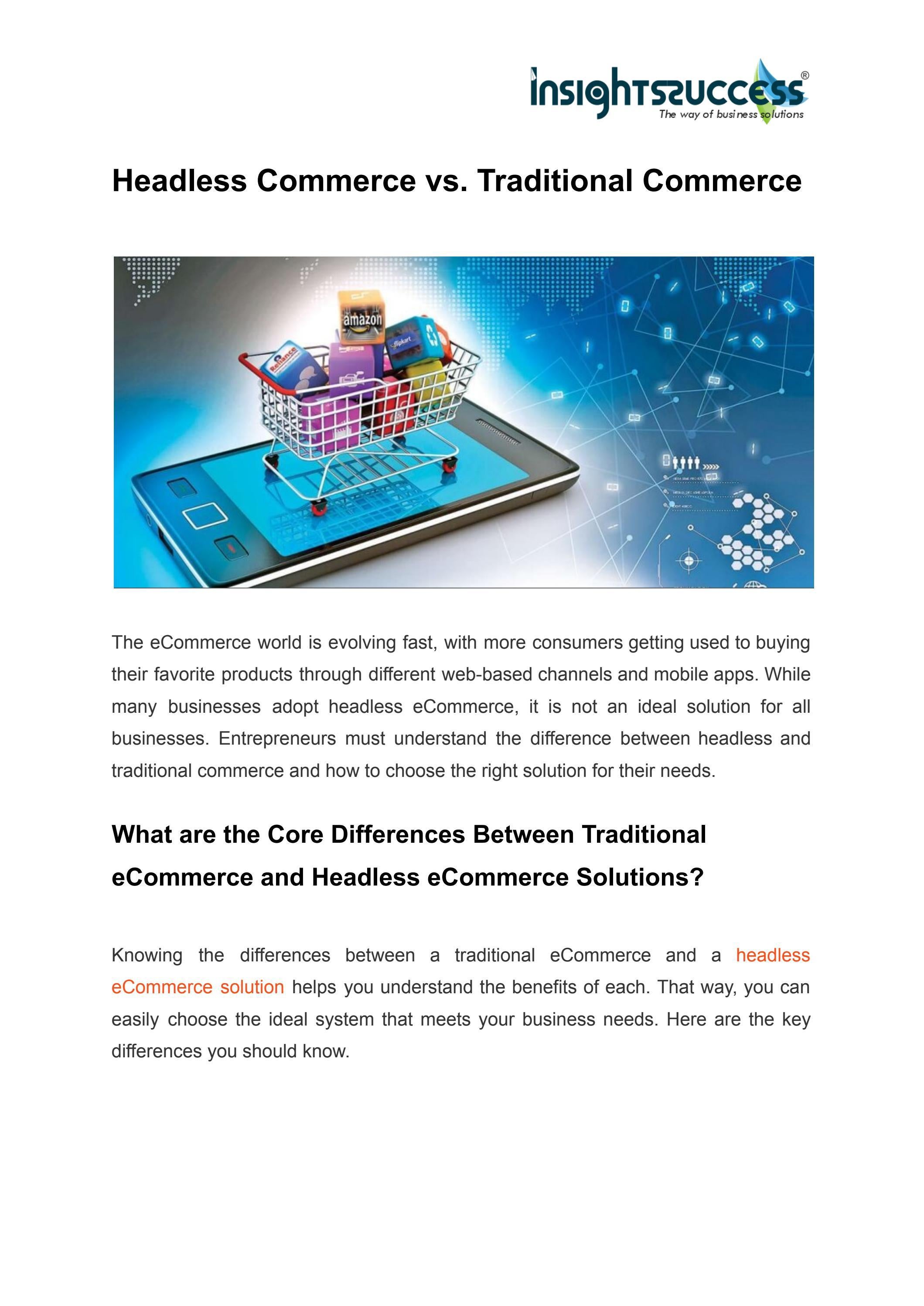 Headless Commerce vs. Traditional Commerce by Insights Success Media ...