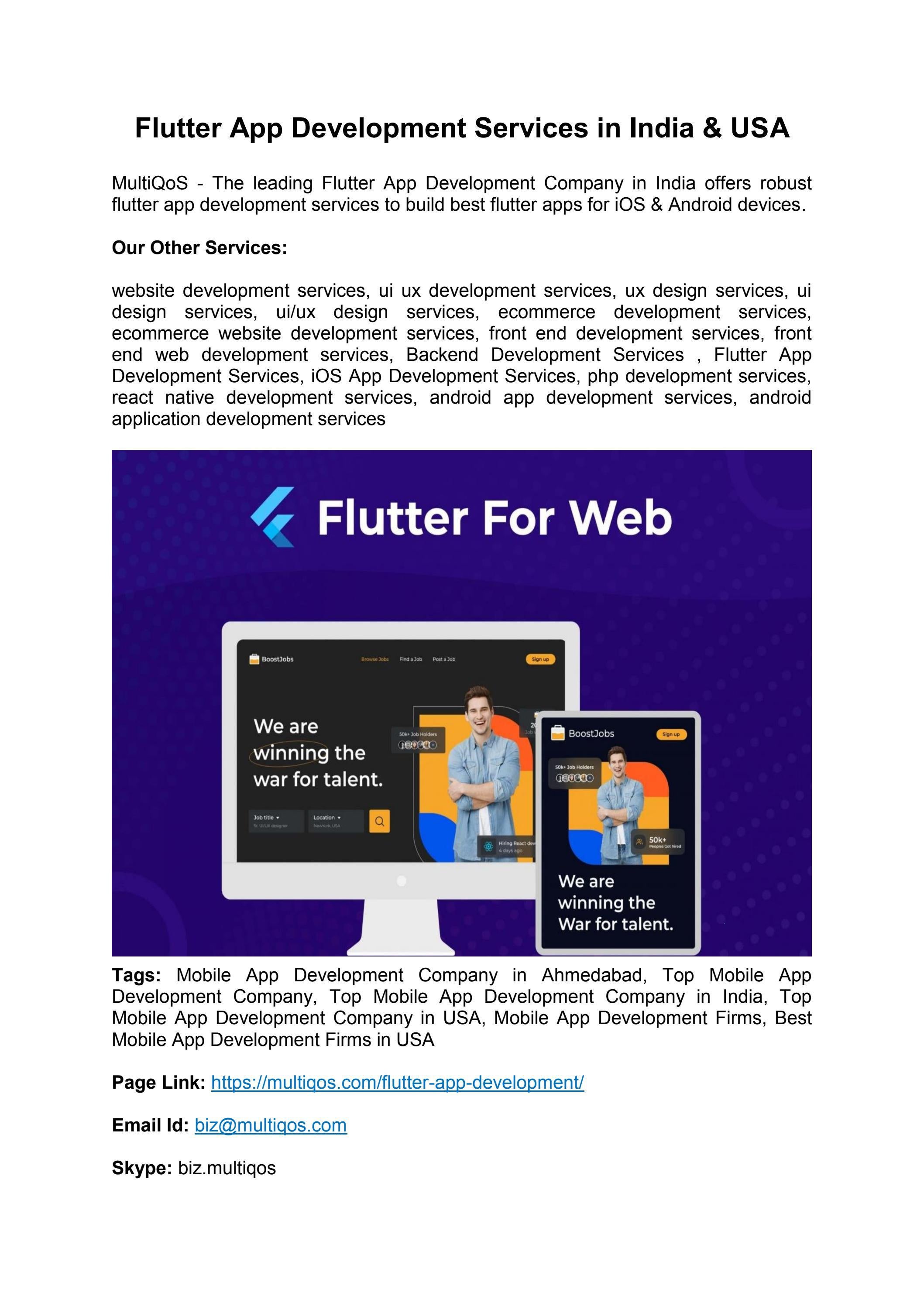 Flutter App Development Services In India And Usa By Multiqos Tech Issuu 