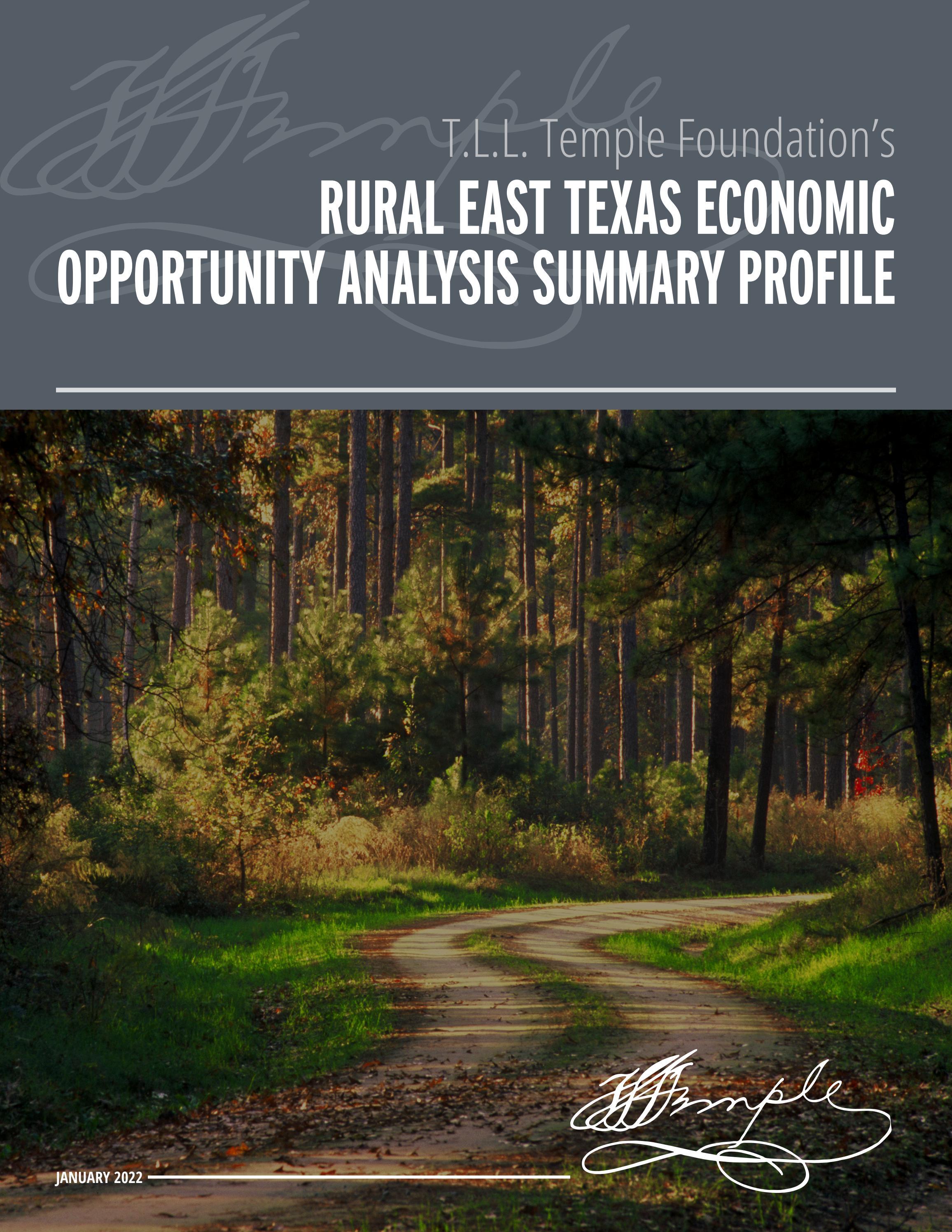 Rural East Texas Economic Opportunity Analysis Summary Profile by T.L.L ...