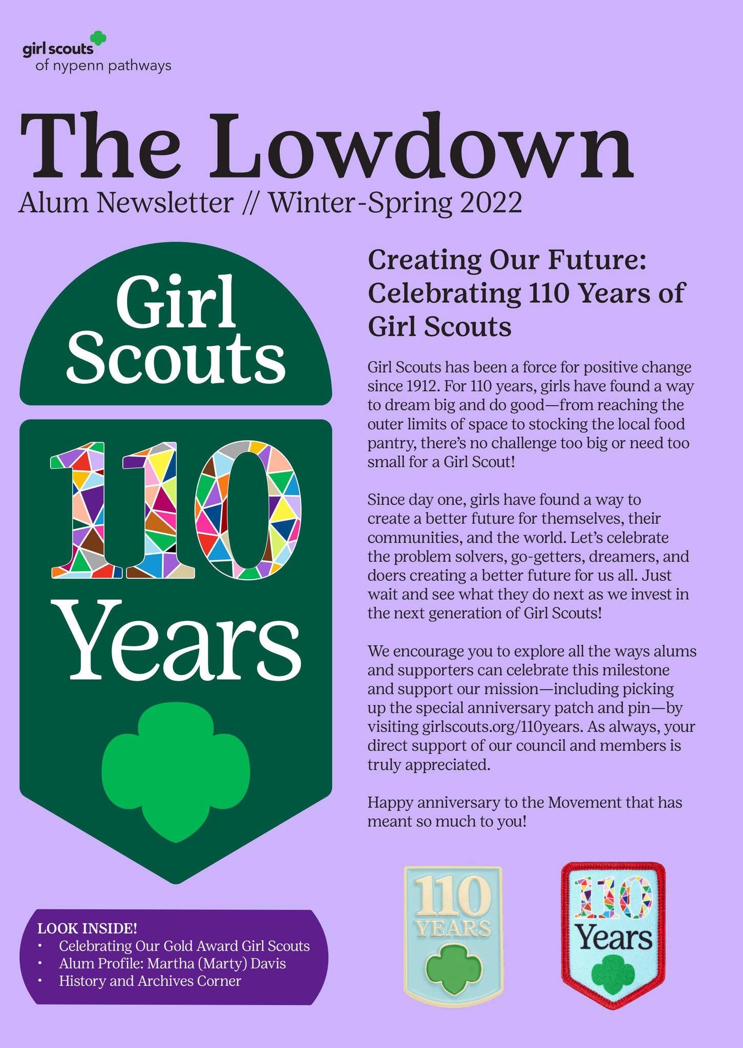 The Lowdown Alum Newsletter // Winter-Spring 2022 by Girl Scouts of NYPENN Pathways - Issuu