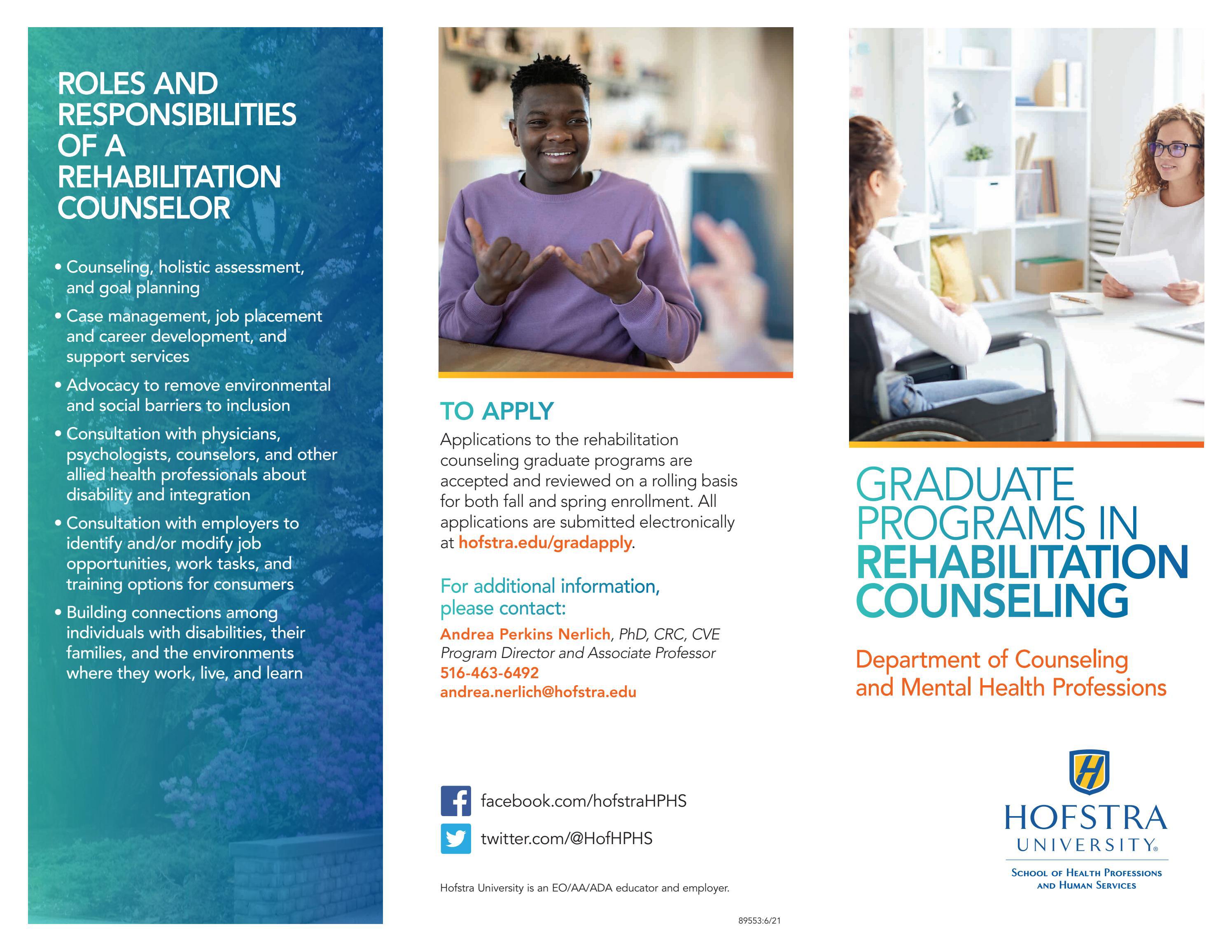 Graduate Programs in Rehabilitation Counseling by Hofstra University ...