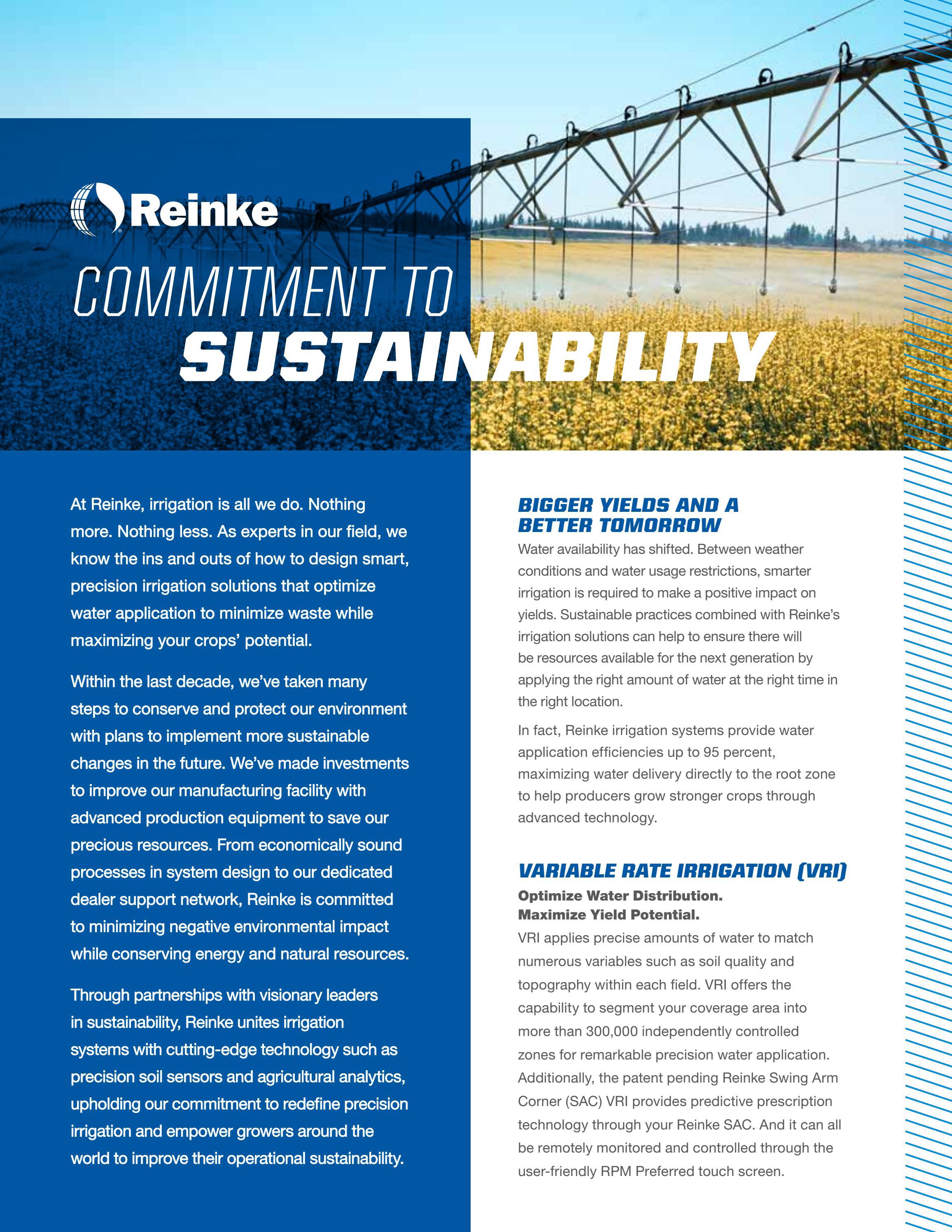 Reinke Commitment to Sustainability by reinkemanufacturing - Issuu