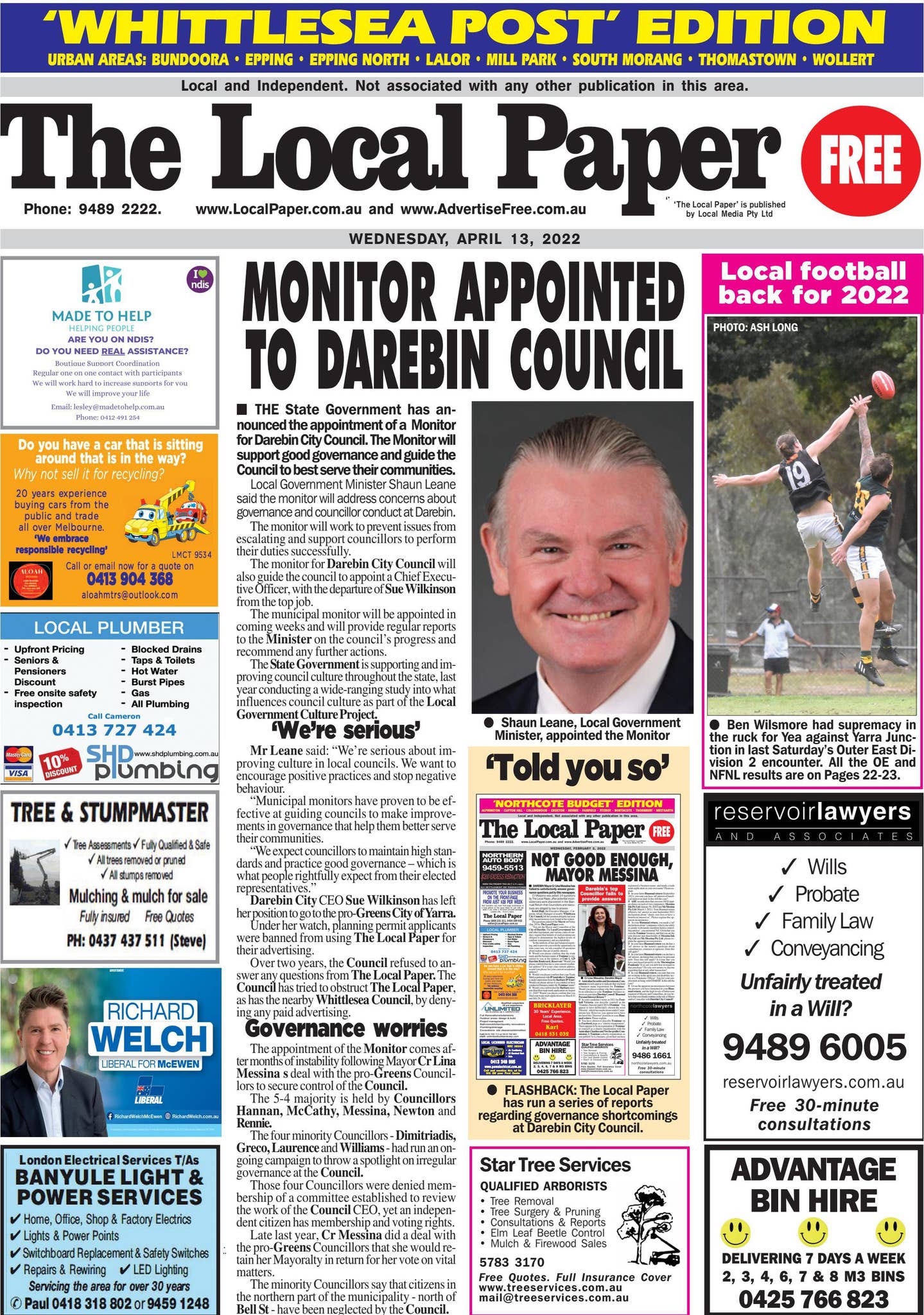 The Local Paper. Whittlesea Post Edition. Wed., Apr. 13, 2022 by Ash ...