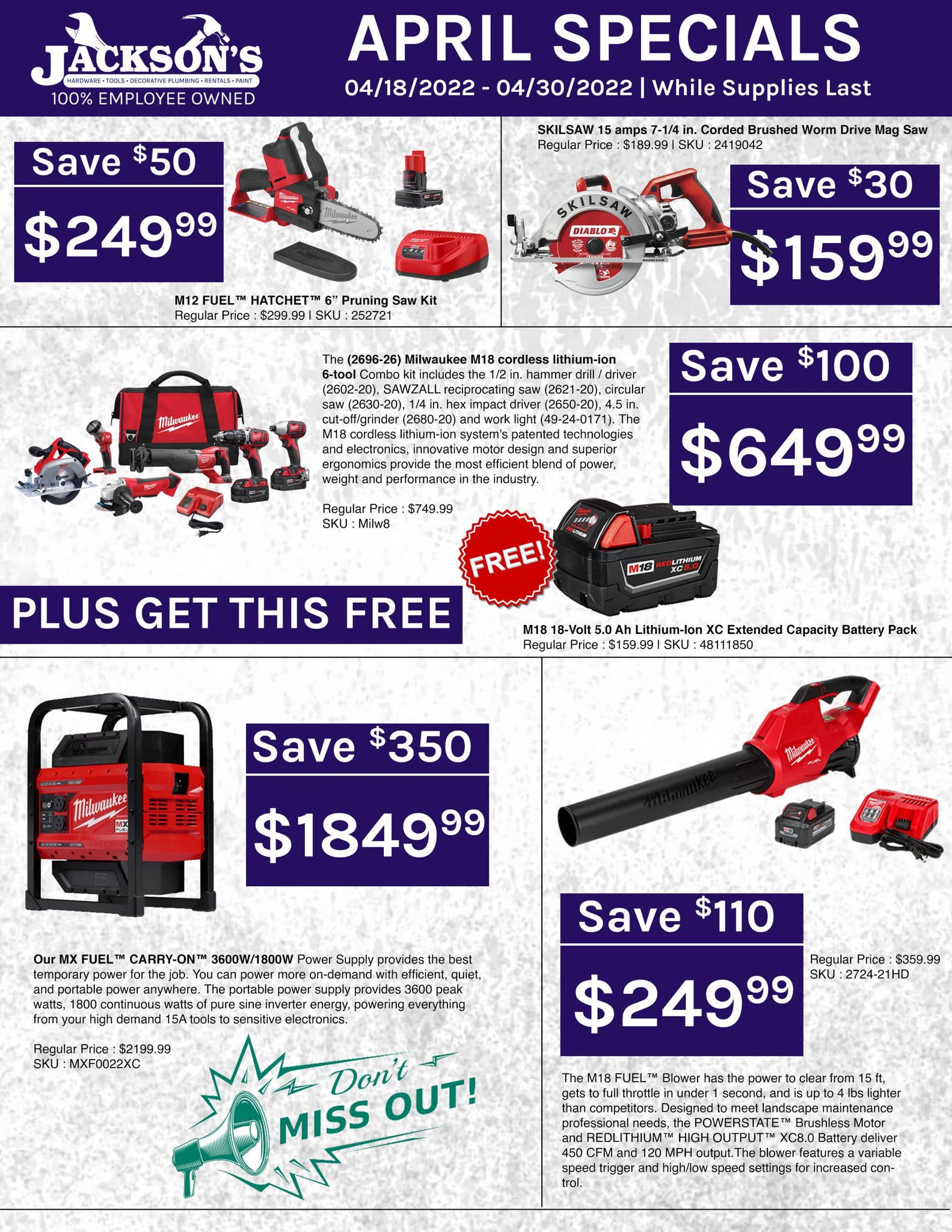 APRIL SPECIALS 2022 by Jacksons Hardware - Issuu