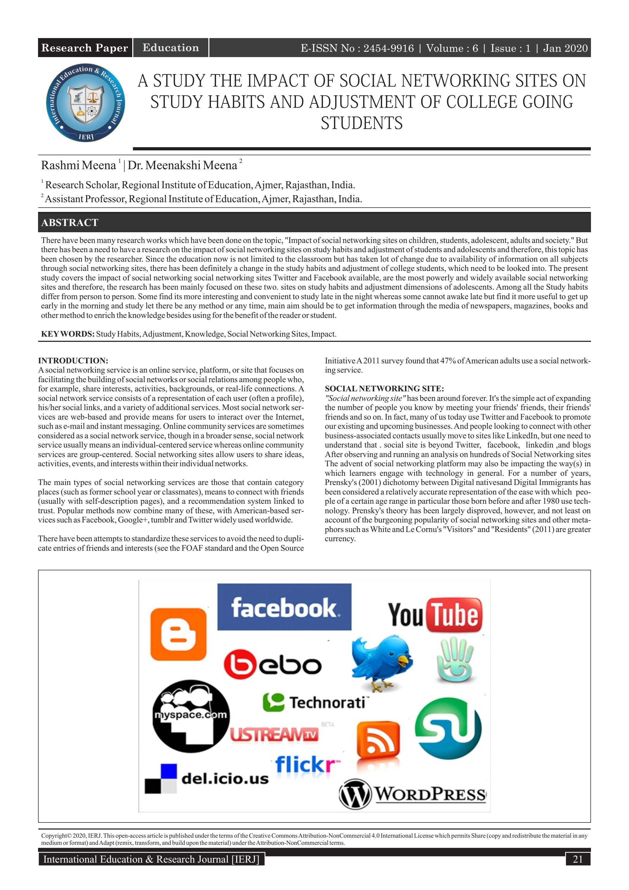 A STUDY THE IMPACT OF SOCIAL NETWORKING SITES ON STUDY HABITS AND ...