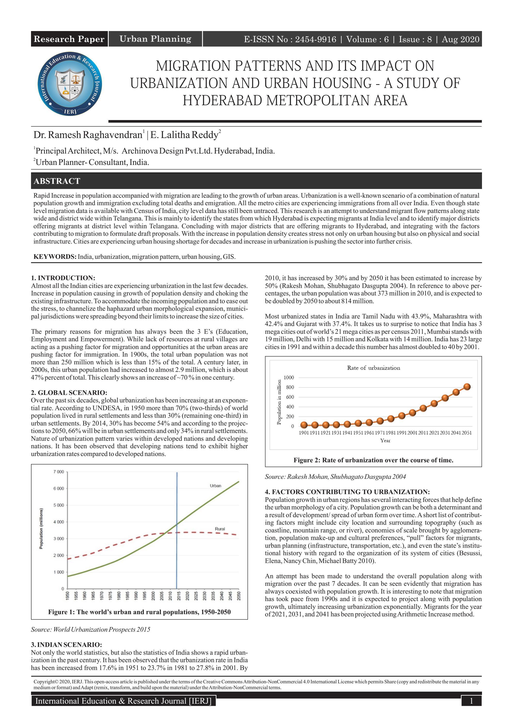 MIGRATION PATTERNS AND ITS IMPACT ON URBANIZATION AND URBAN HOUSING - A ...