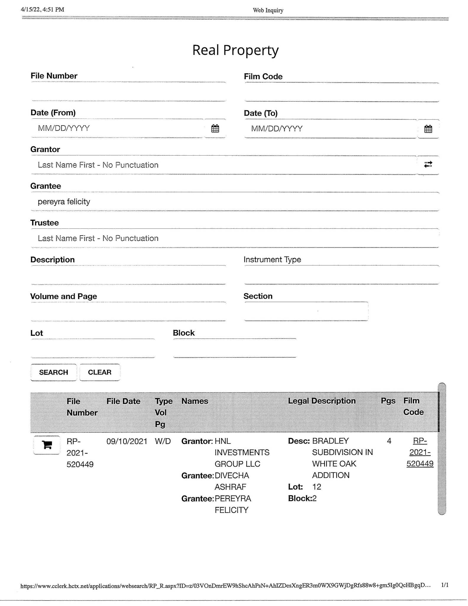 General Warranty Deed of Home Purchased by Felicity Pereyra and Ashraf ...