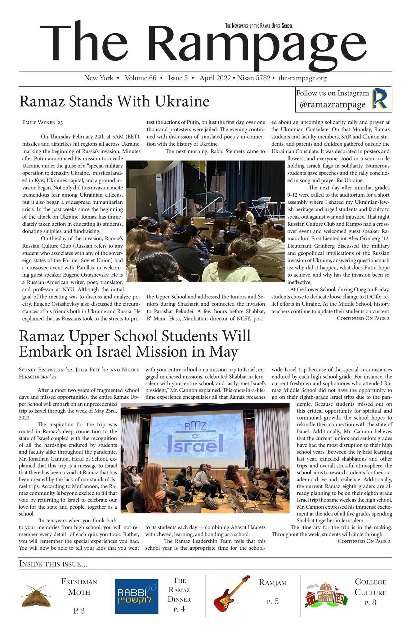 Volume 66, Issue 5 (April 2022) - The Rampage by The Rampage - Issuu