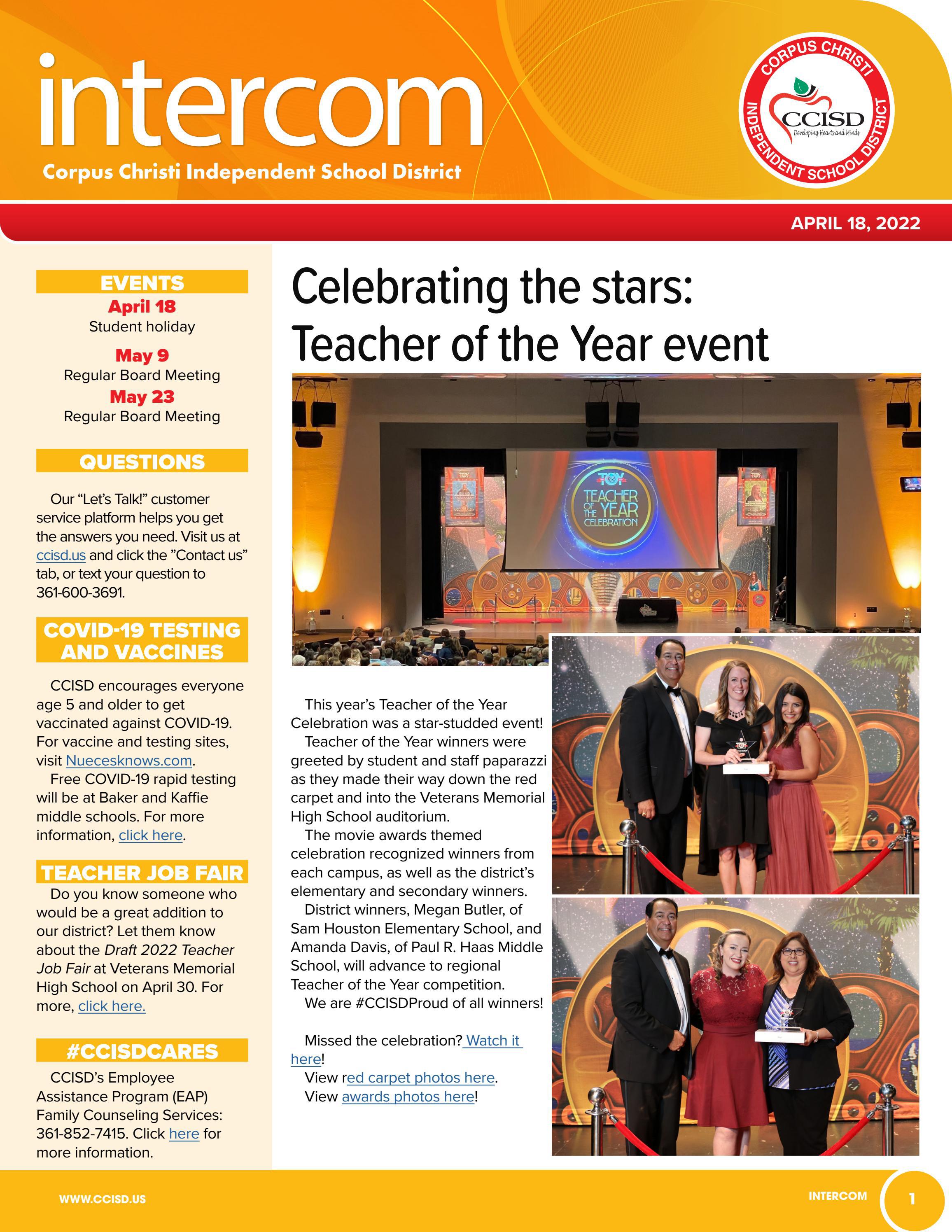 Intercom April 18 Edition by Corpus Christi ISD - Issuu