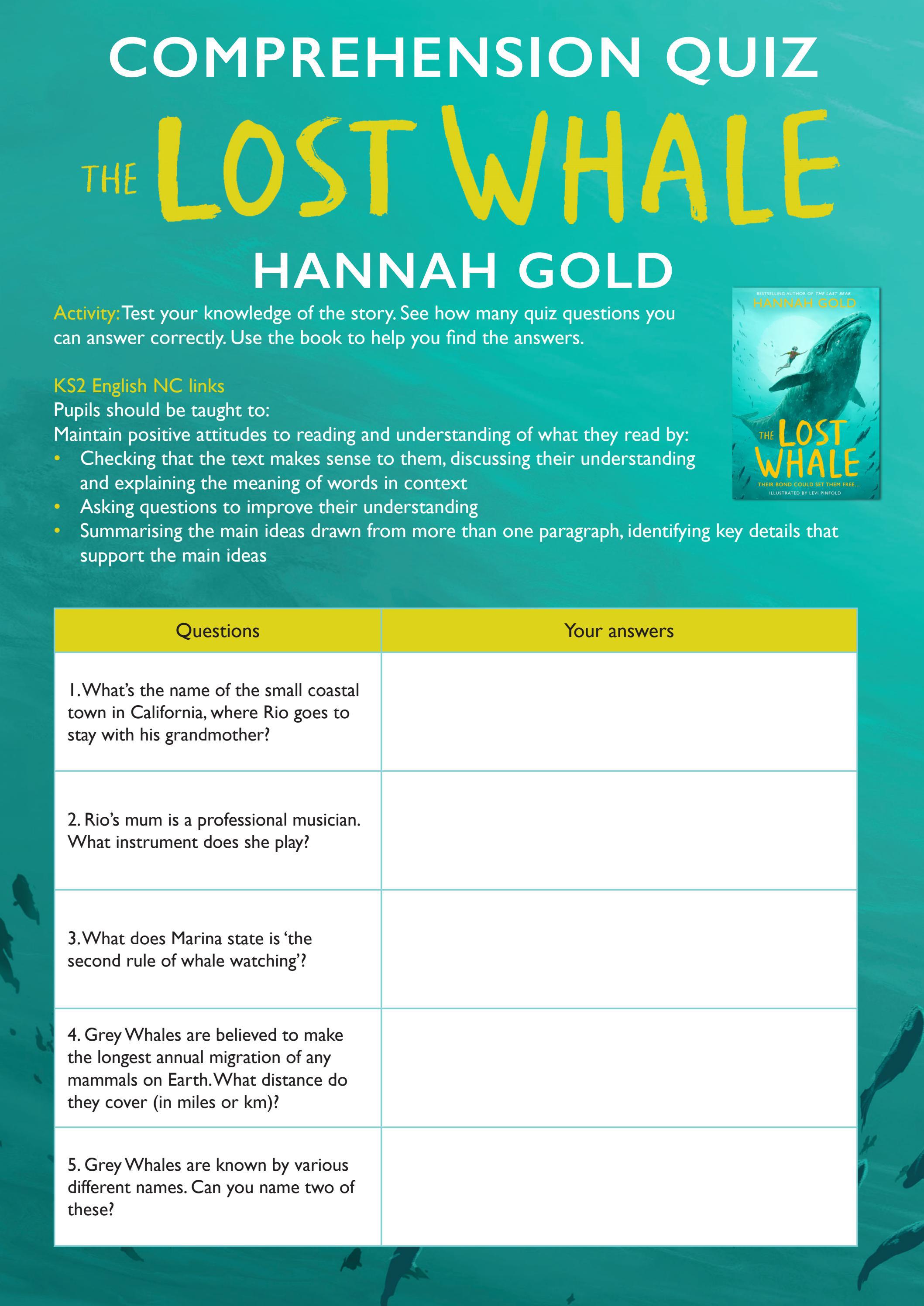 The Lost Whale Activity Sheets by harpercollinschildrens - Issuu