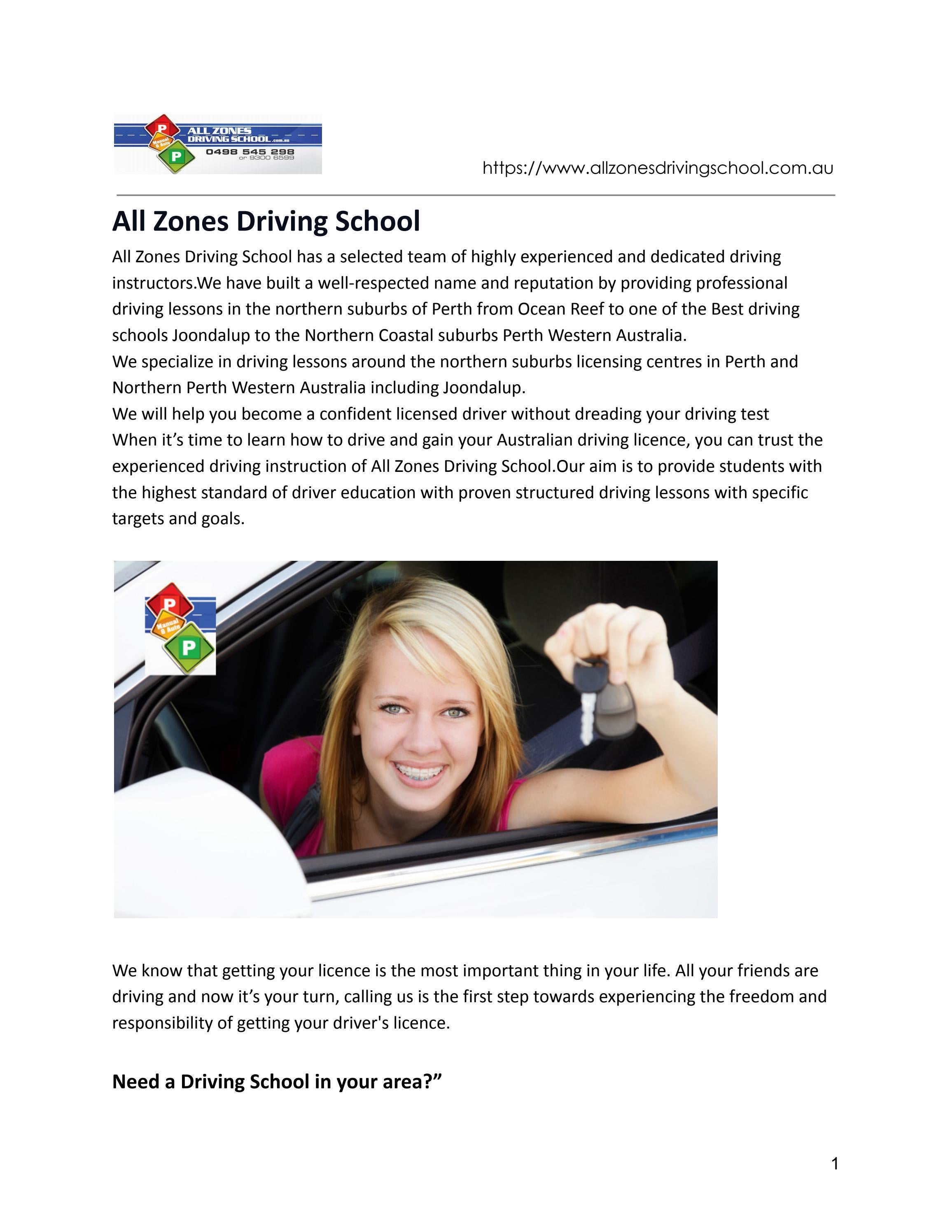 All Zones Driving School by Allzones Drivingschoolau - Issuu