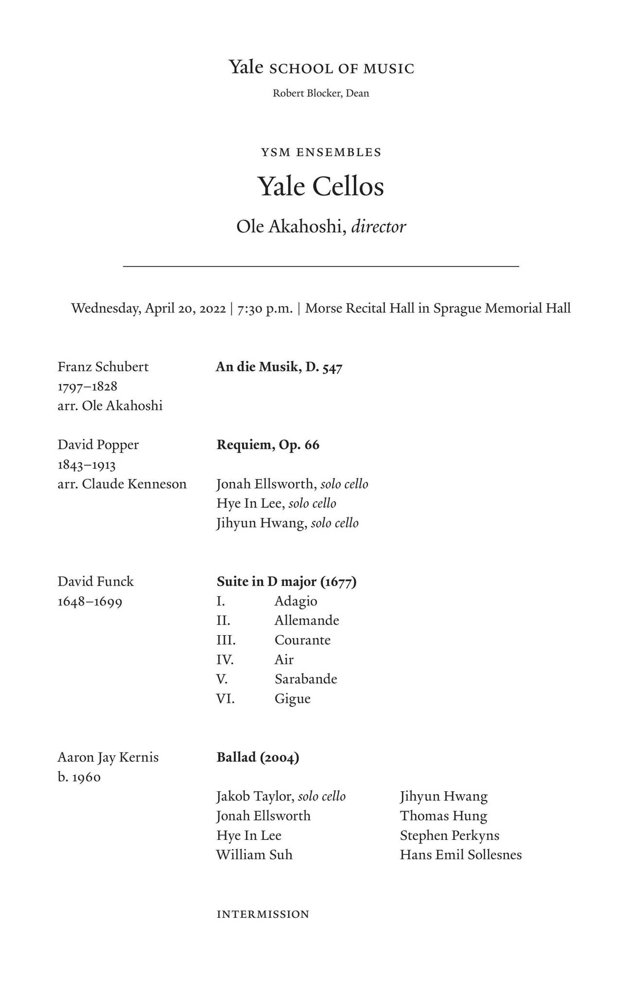 Yale Cellos, April 20, 2022 by Yale School of Music - Issuu